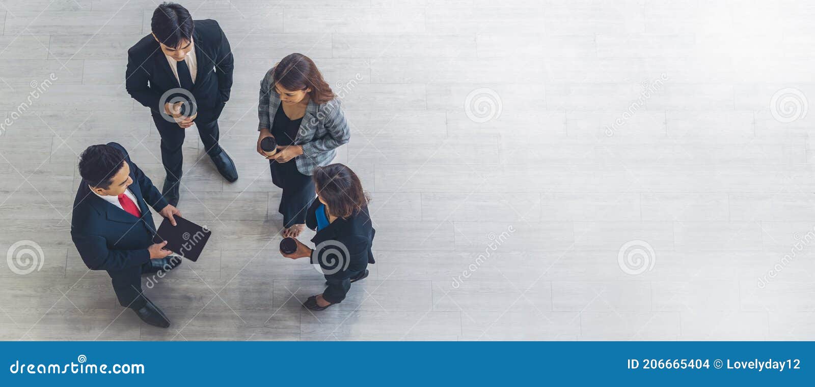 Team Business are Standing Meeting in Office Stock Photo - Image of ...