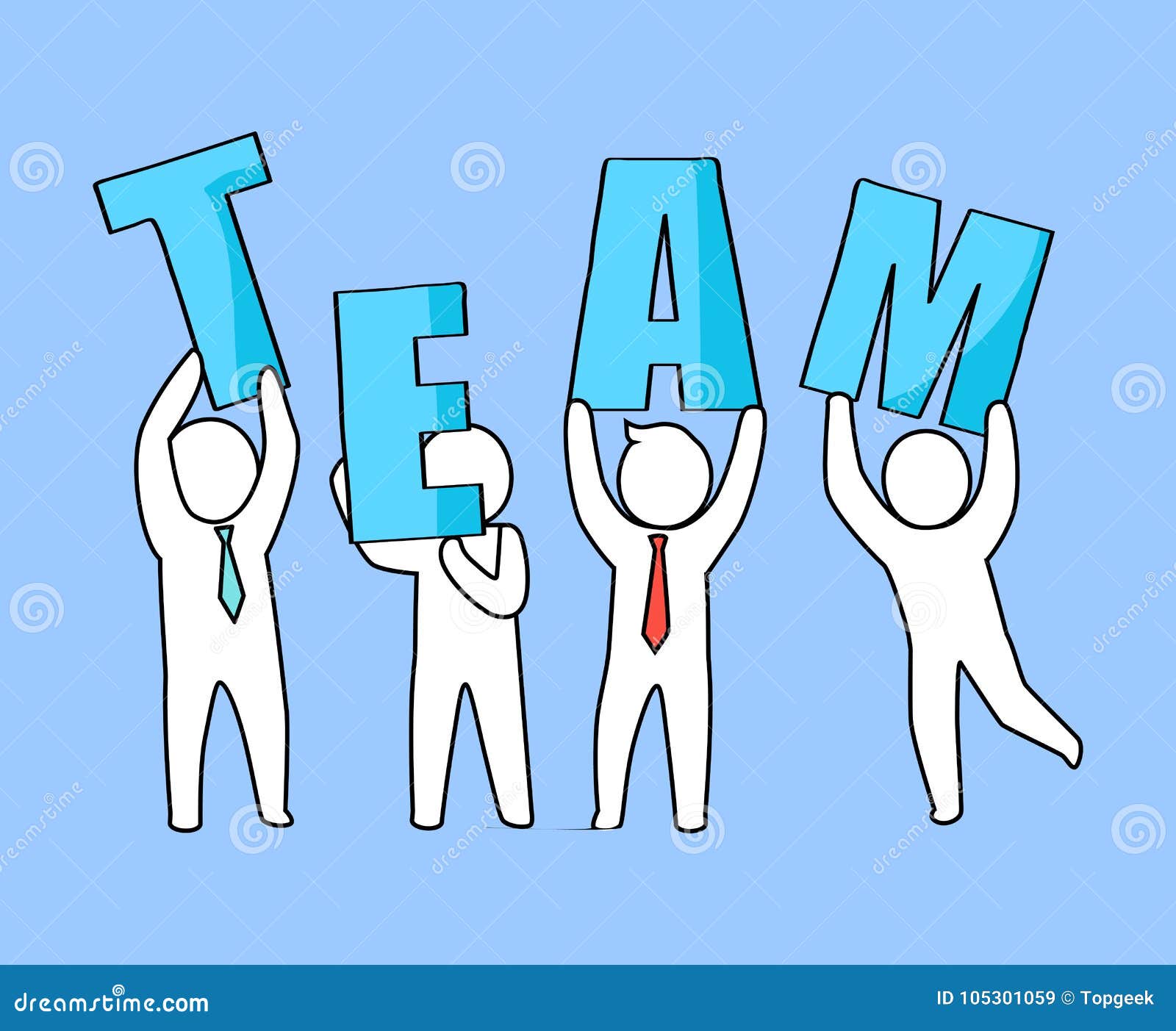 Team Businessmen Con El Ejemplo Del Vector De Las Letras Ilustración ...