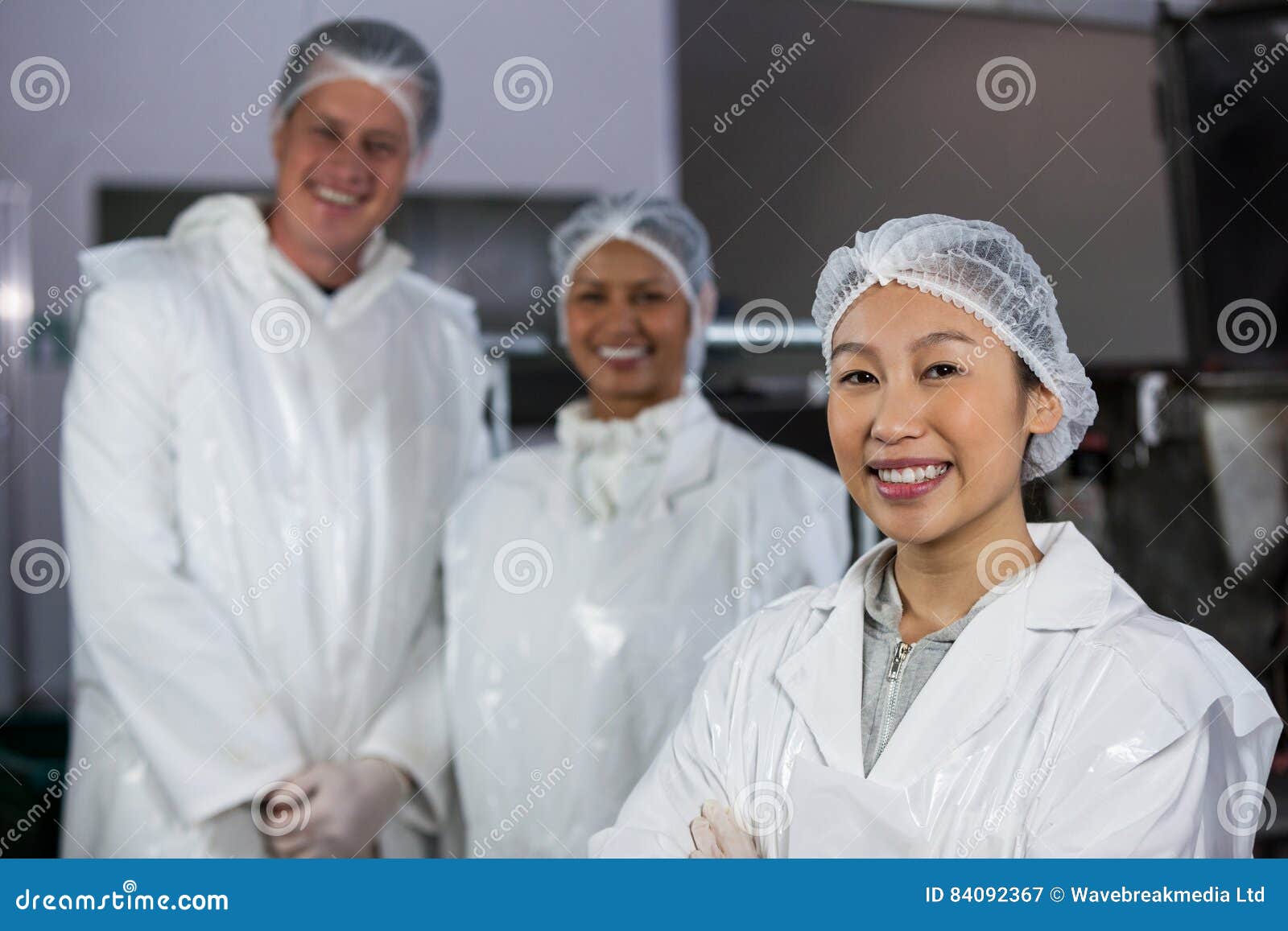 Team of Butcher Standing in Meat Factory Stock Image - Image of ...