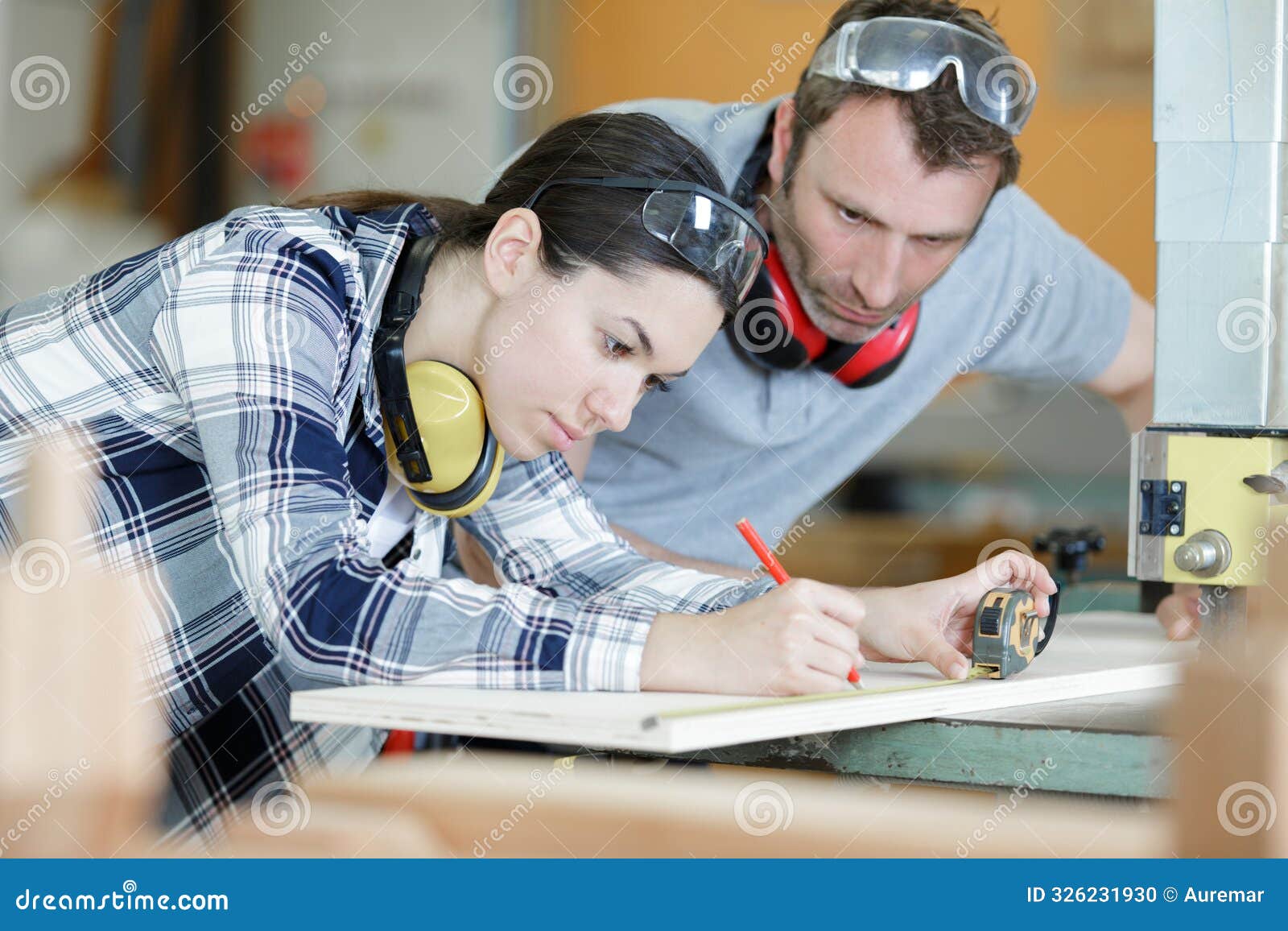 Team Carpenters Working Together in Workshop Stock Photo - Image of ...
