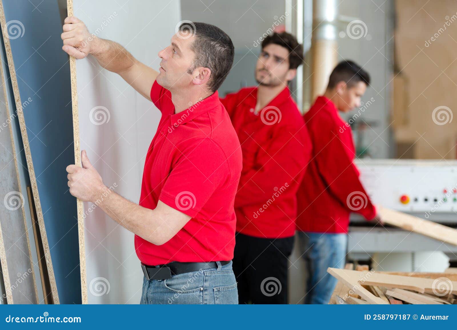Team Carpenters Working in Workshop Stock Image - Image of ...