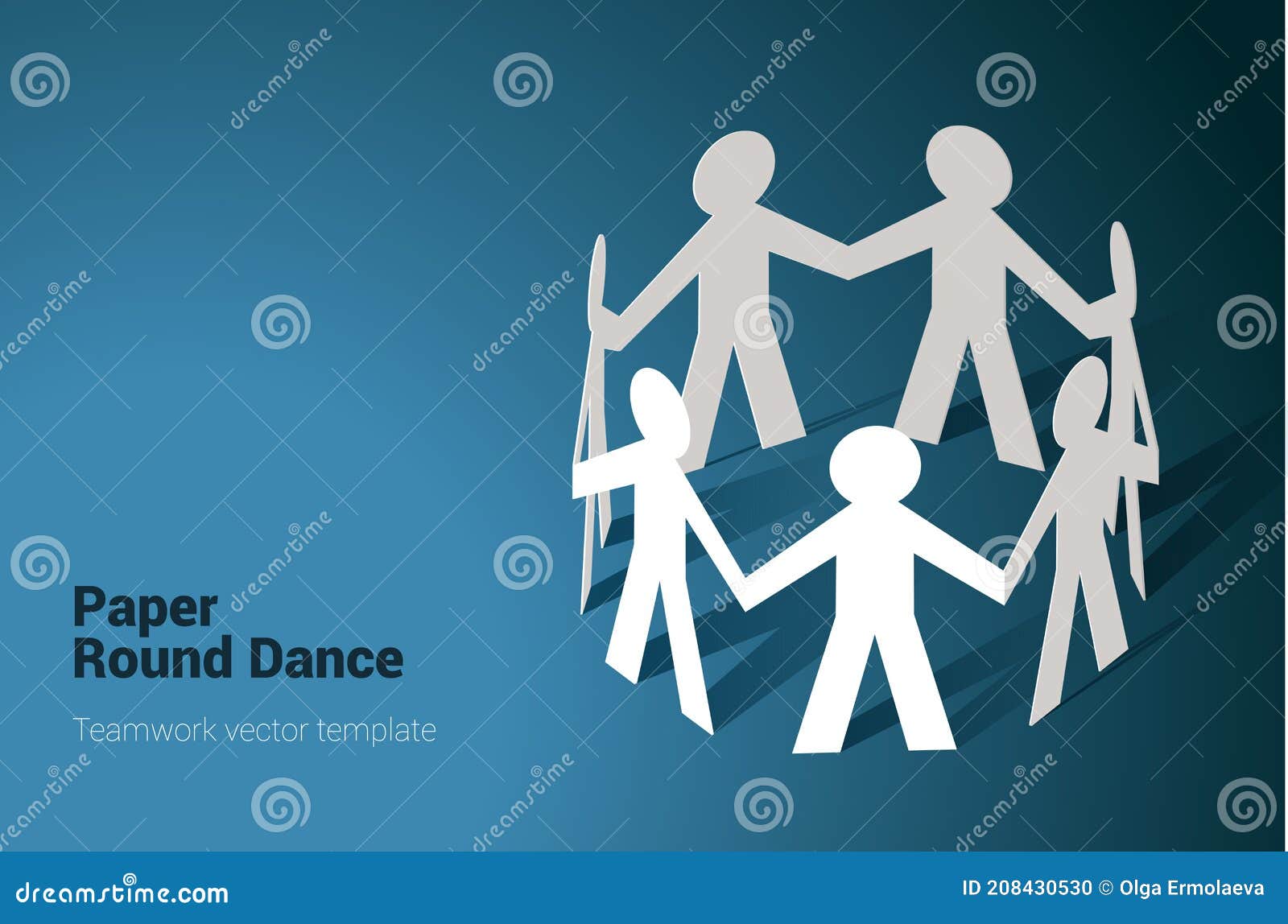 Team in chain round dance stock vector. Illustration of concept - 208430530