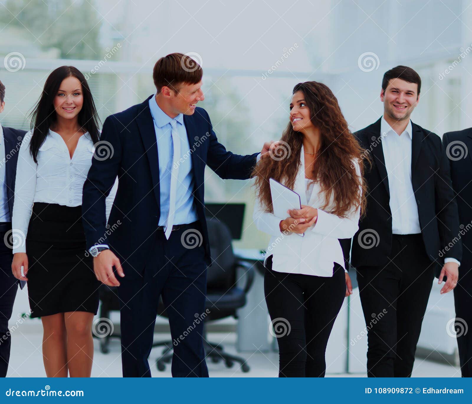 Team Cheer Up Each Other in the Office. Stock Photo - Image of ...