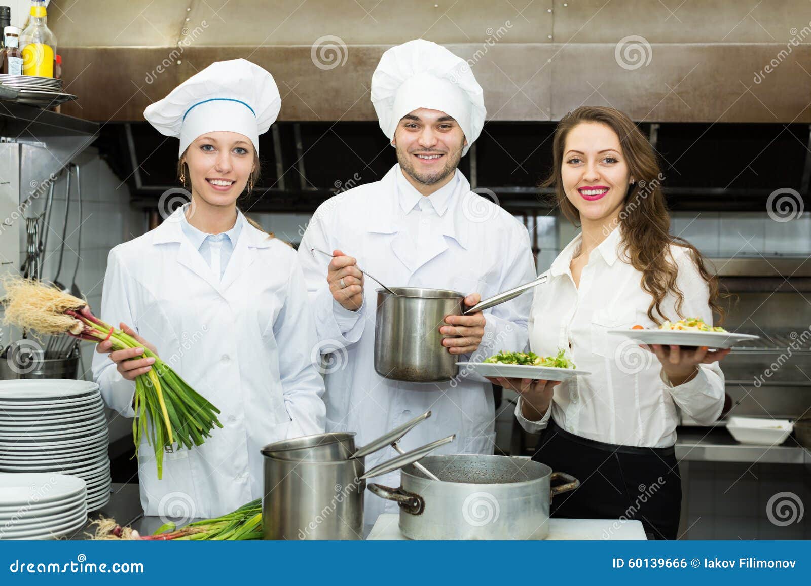 Team of chefs at kitchen stock photo. Image of collaboration - 60139666