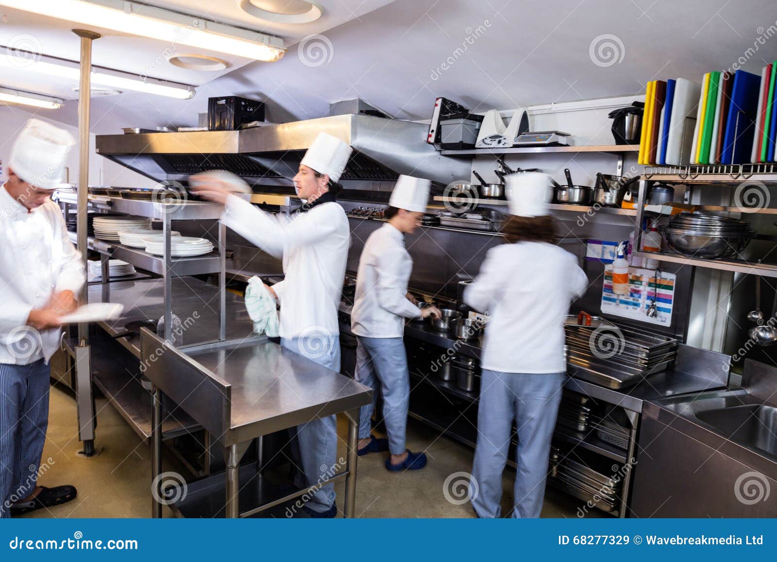 Team of Chefs Preparing Food in the Kitchen Stock Image - Image of ...