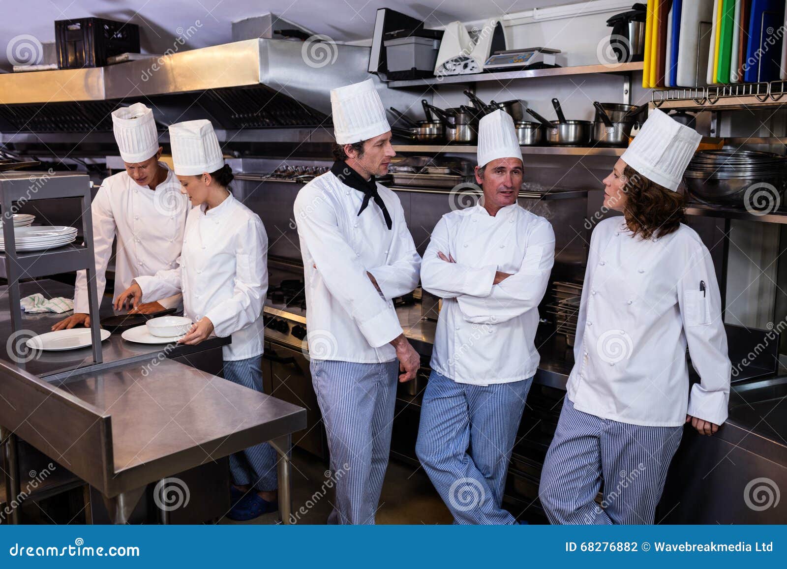 Team of Chefs Standing Together in Commercial Kitchen Stock Photo ...