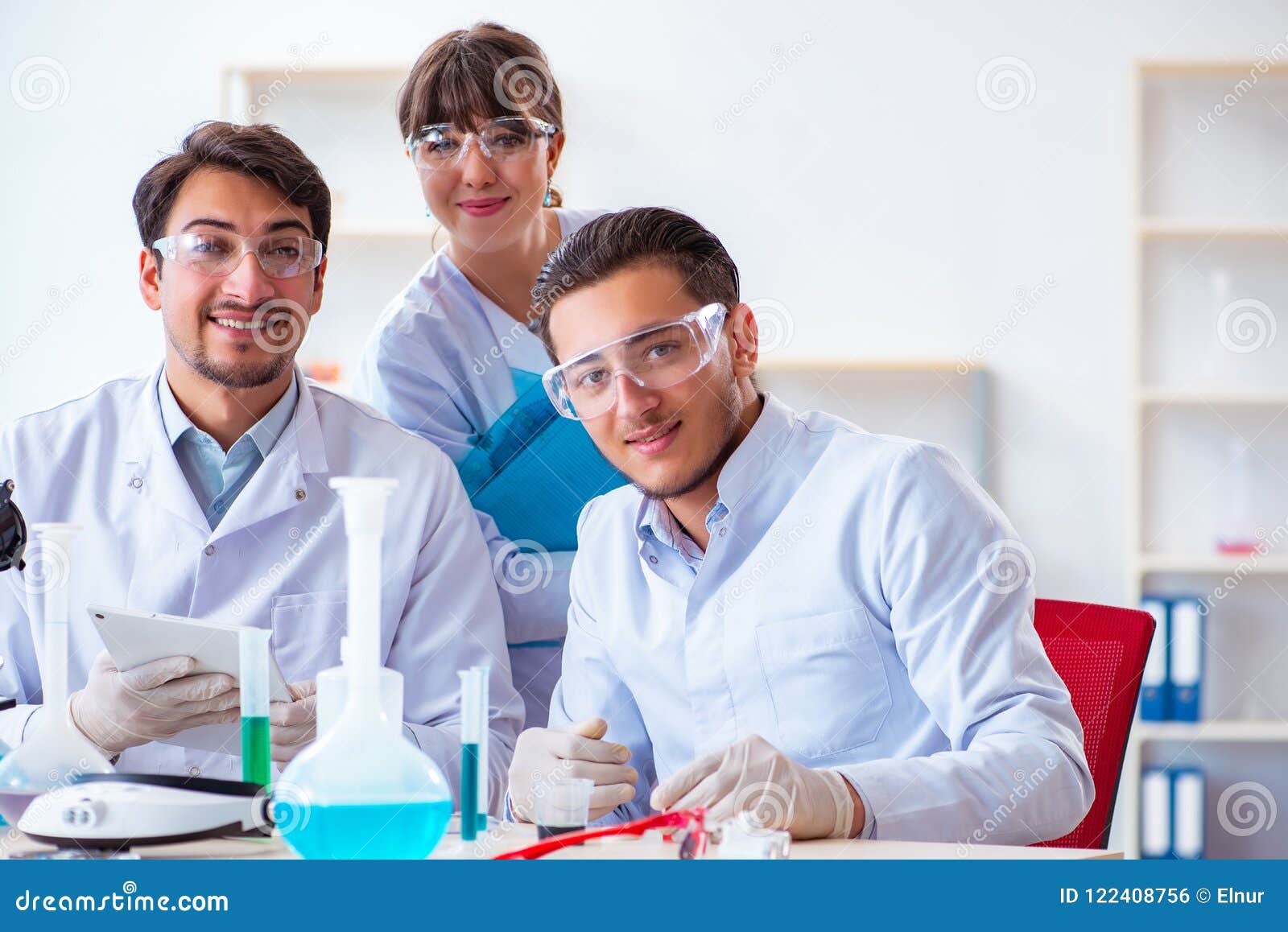 The Team of Chemists Working in the Lab Stock Photo - Image of biology ...