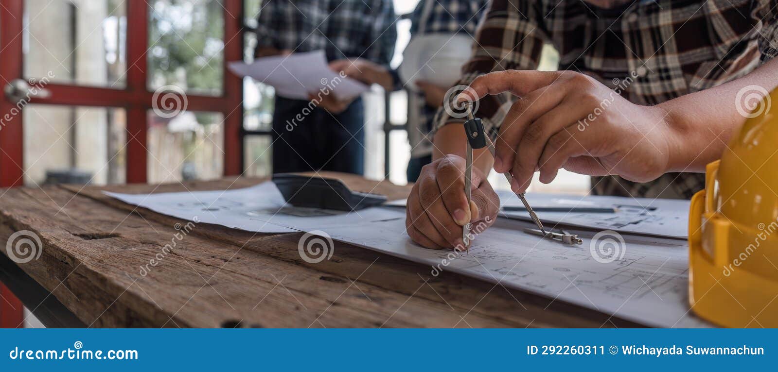 Team of Civil Engineers Meeting at Construction Site in Modern City To ...