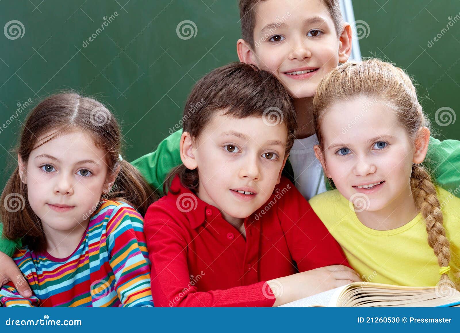 Team of classmates stock photo. Image of children, expression - 21260530
