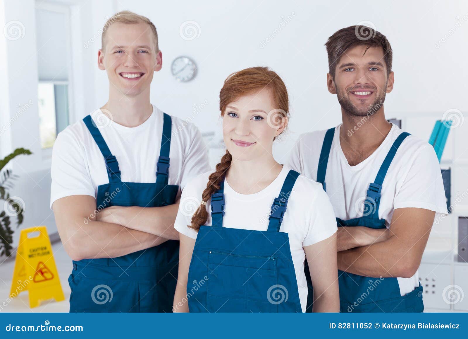 Team of cleaners stock photo. Image of worker, team, foreign - 82811052