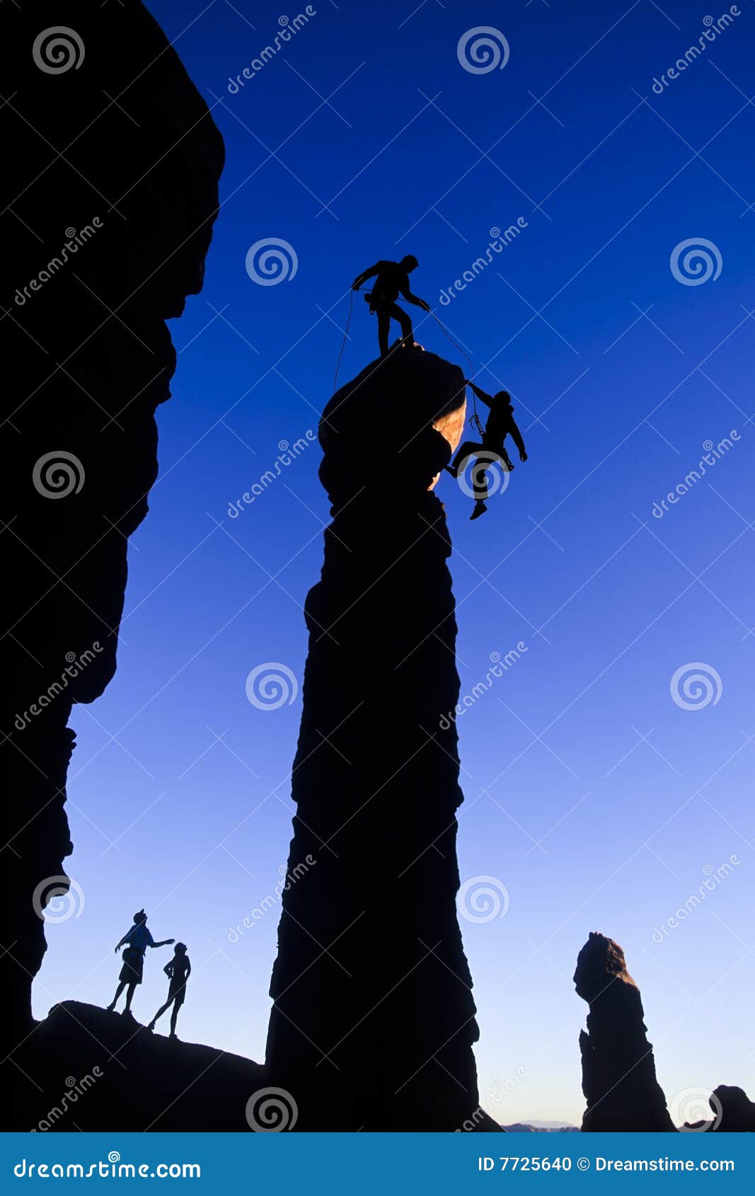Team of Climbers on the Summit. Stock Photo - Image of committed ...