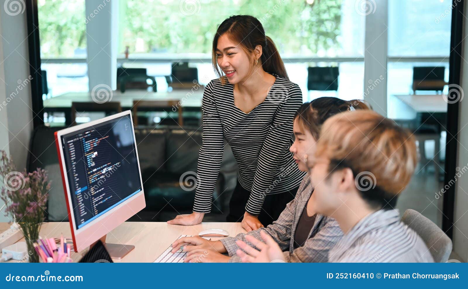 Team of Coders Brainstorming, Working Together for Developing Website ...