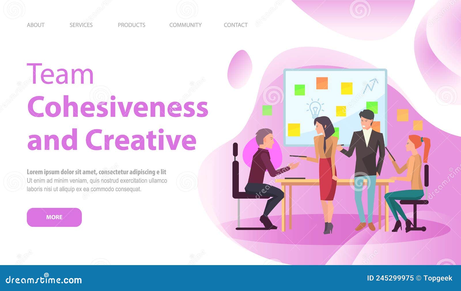 Team Cohesiveness And Creative. Concept Business Vector Illustration ...