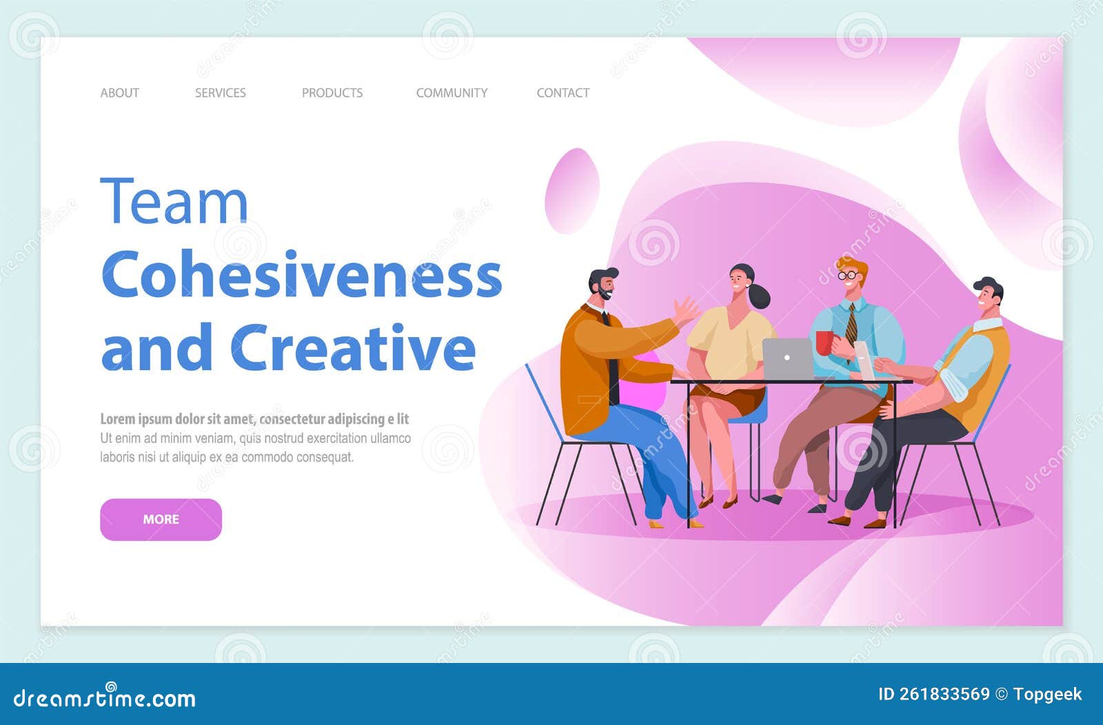 Team Cohesiveness And Creative. Concept Business Vector Illustration ...