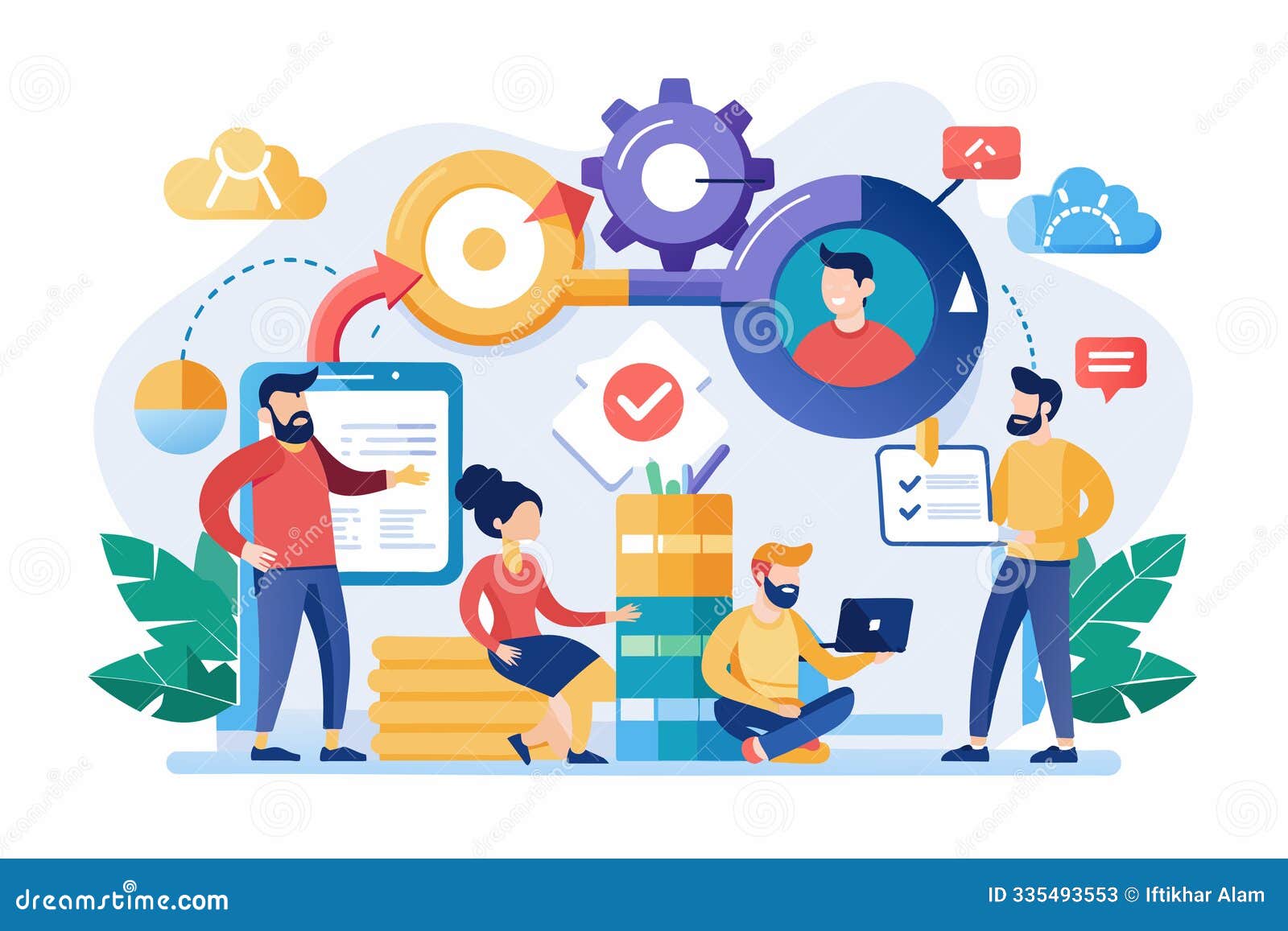 A Team Collaborates Using the Scrum Method, Focusing on Project ...