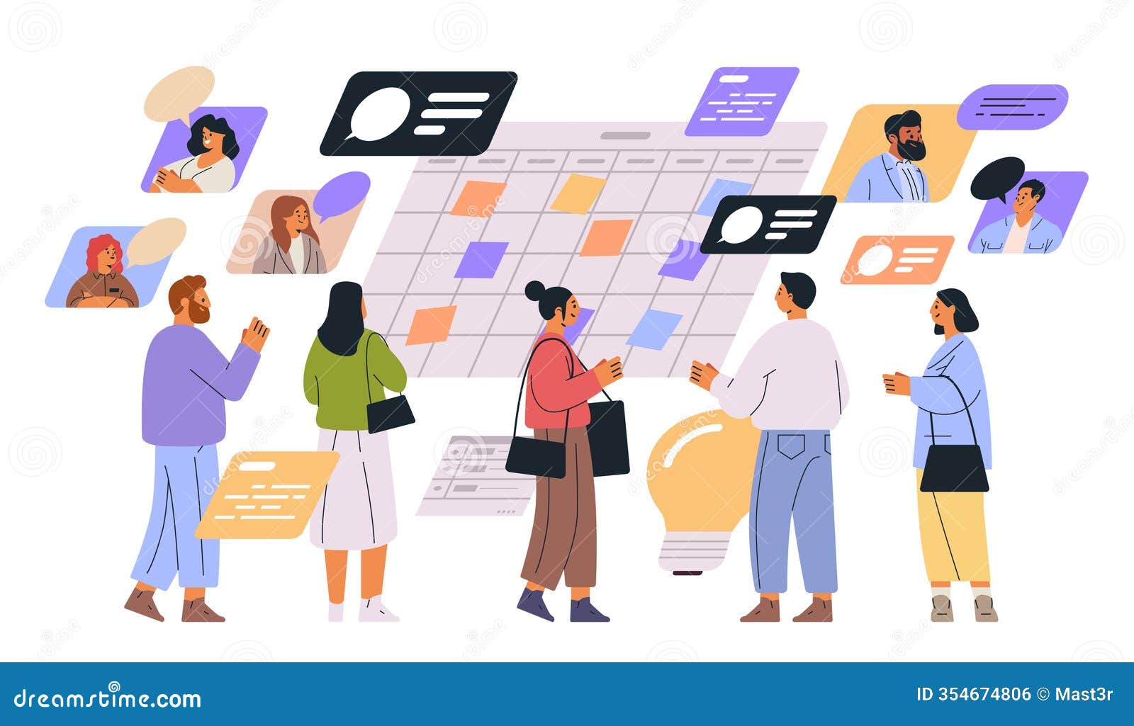 Team Collaboration Concept People Discussing Project Schedule ...