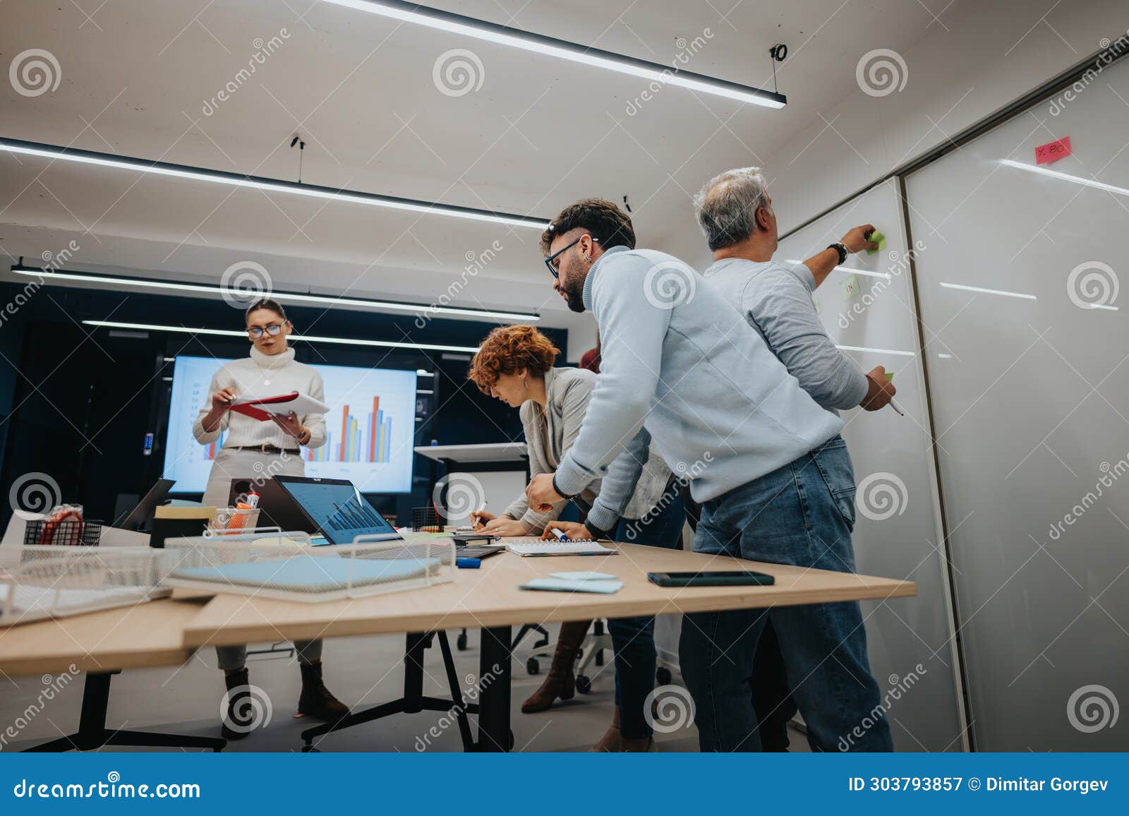 Team Collaboration in a Dynamic Work Environment. Stock Image - Image ...