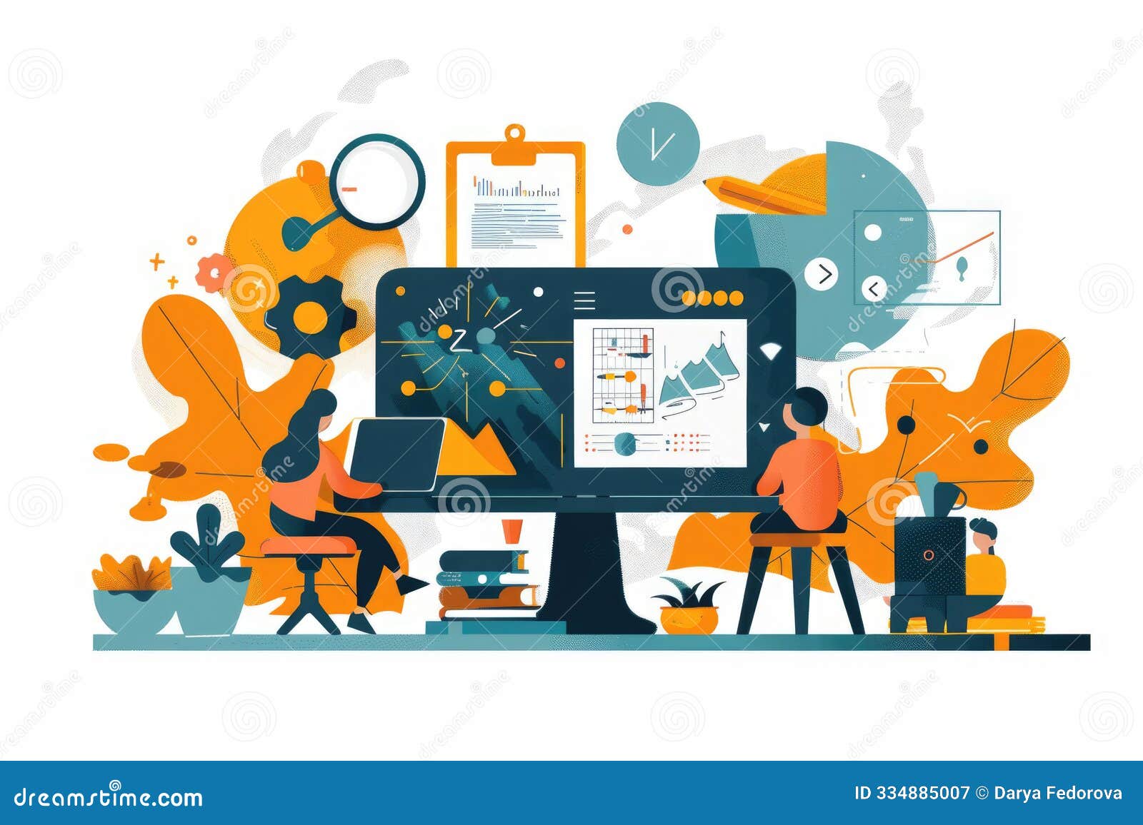 Team Collaboration in Modern Workspace with Data Analysis and Digital ...