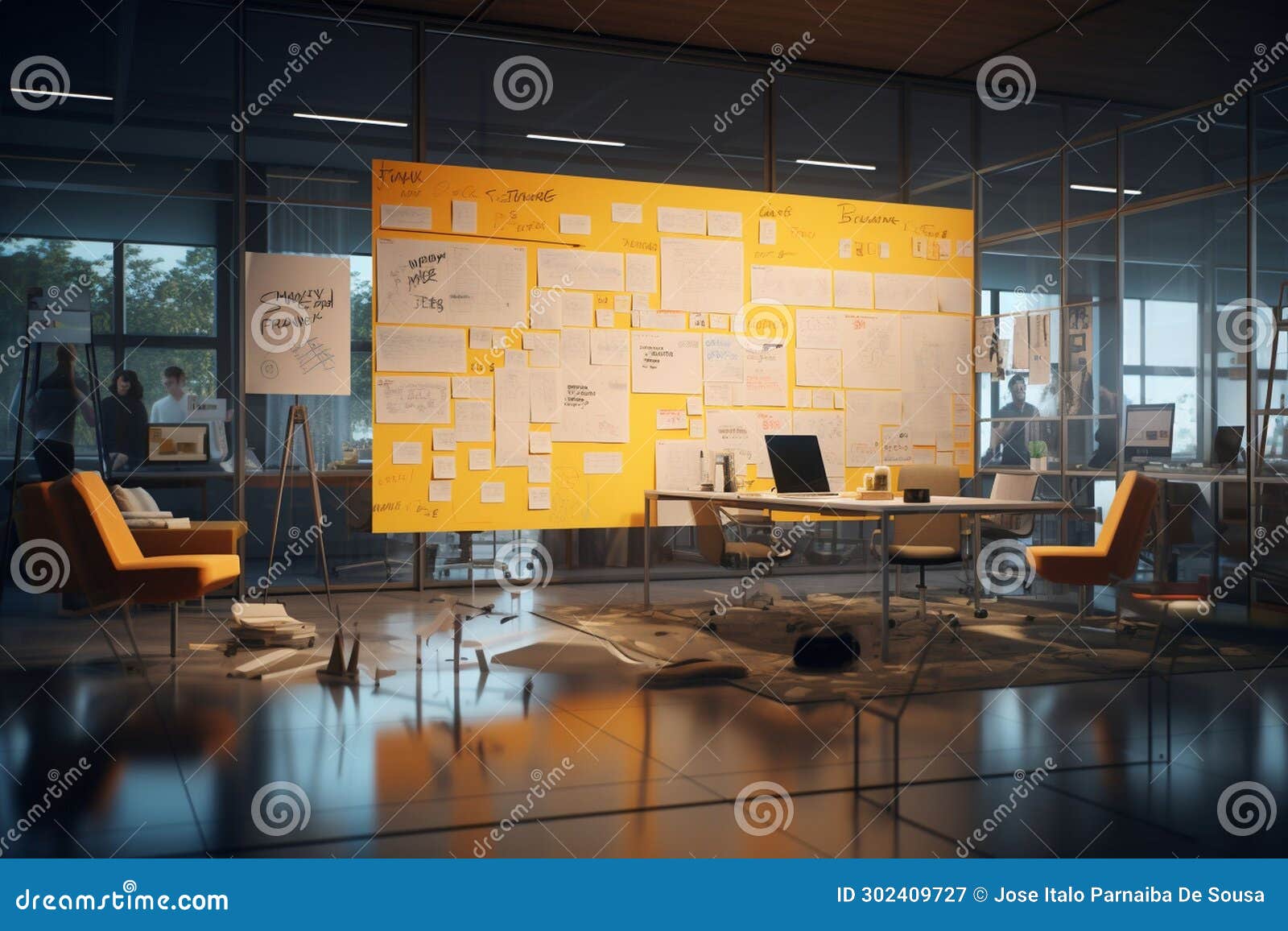 Team Collaboration with Sticky Notes and Stock Illustration ...