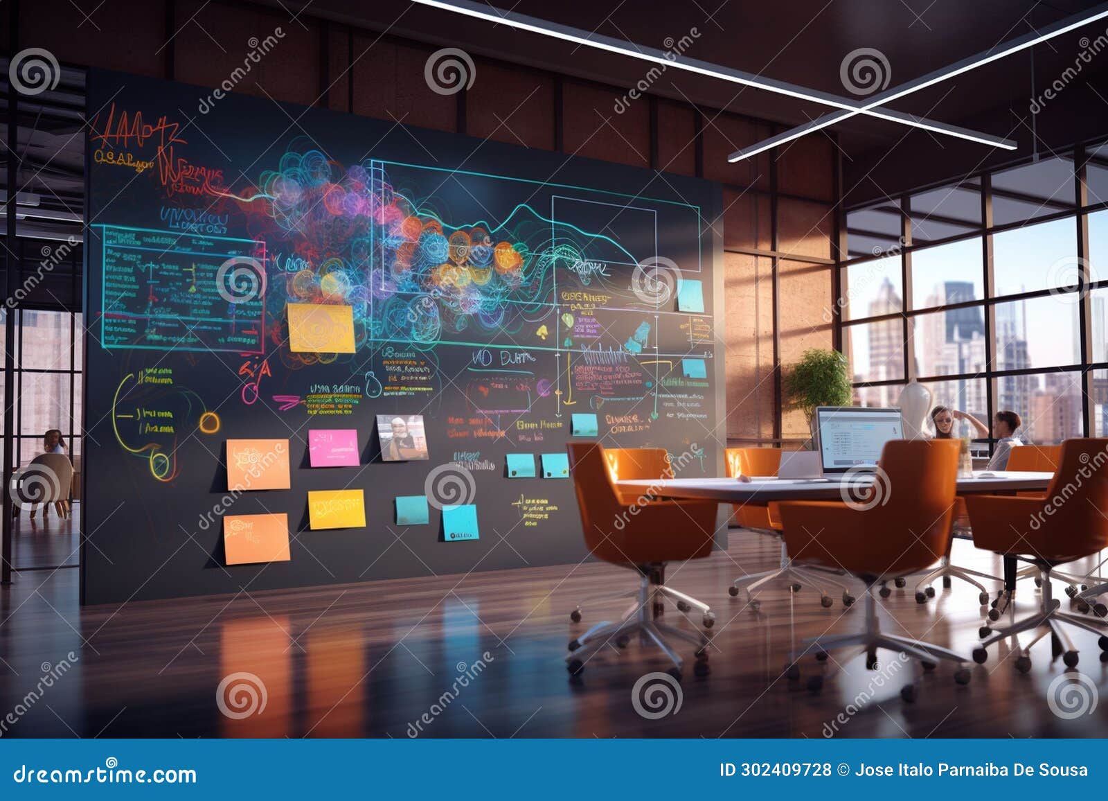 Team Collaboration with Sticky Notes and Stock Illustration ...