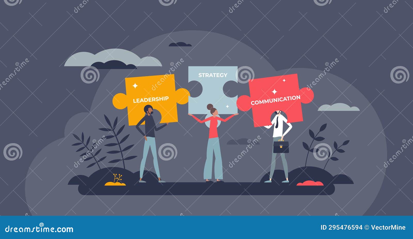 Team Collaboration or Teamwork with Effective Partnership Tiny Person ...