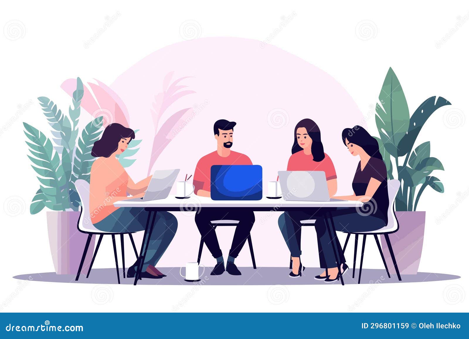 Team Collaboration Vector Flat Minimalistic Isolated Illustration Stock ...