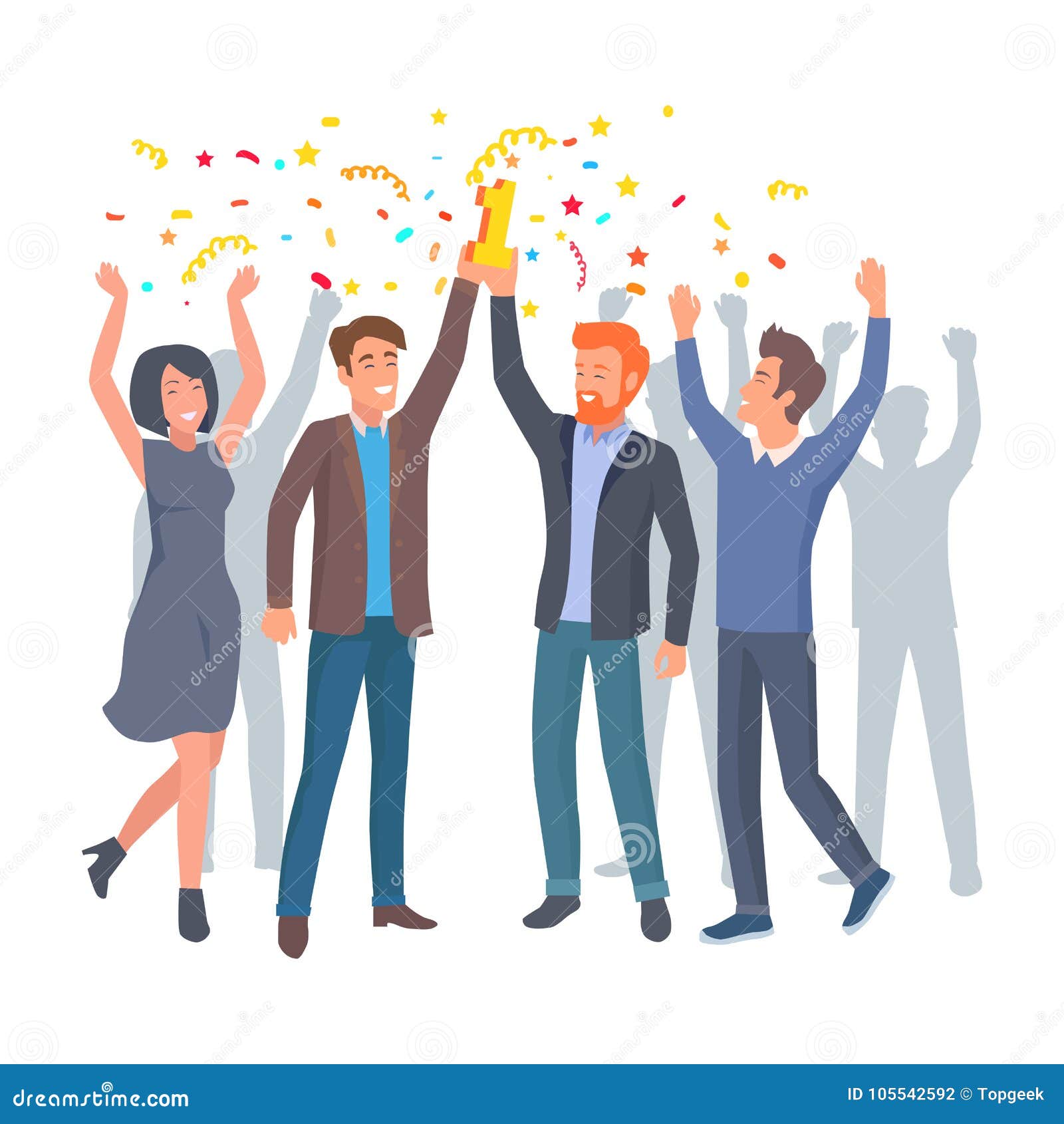 Team of Colleagues Celebrate Win in Startup Vector Stock Vector ... Team of Colleagues Celebrate Win in Startup Vector Stock Vector ...
