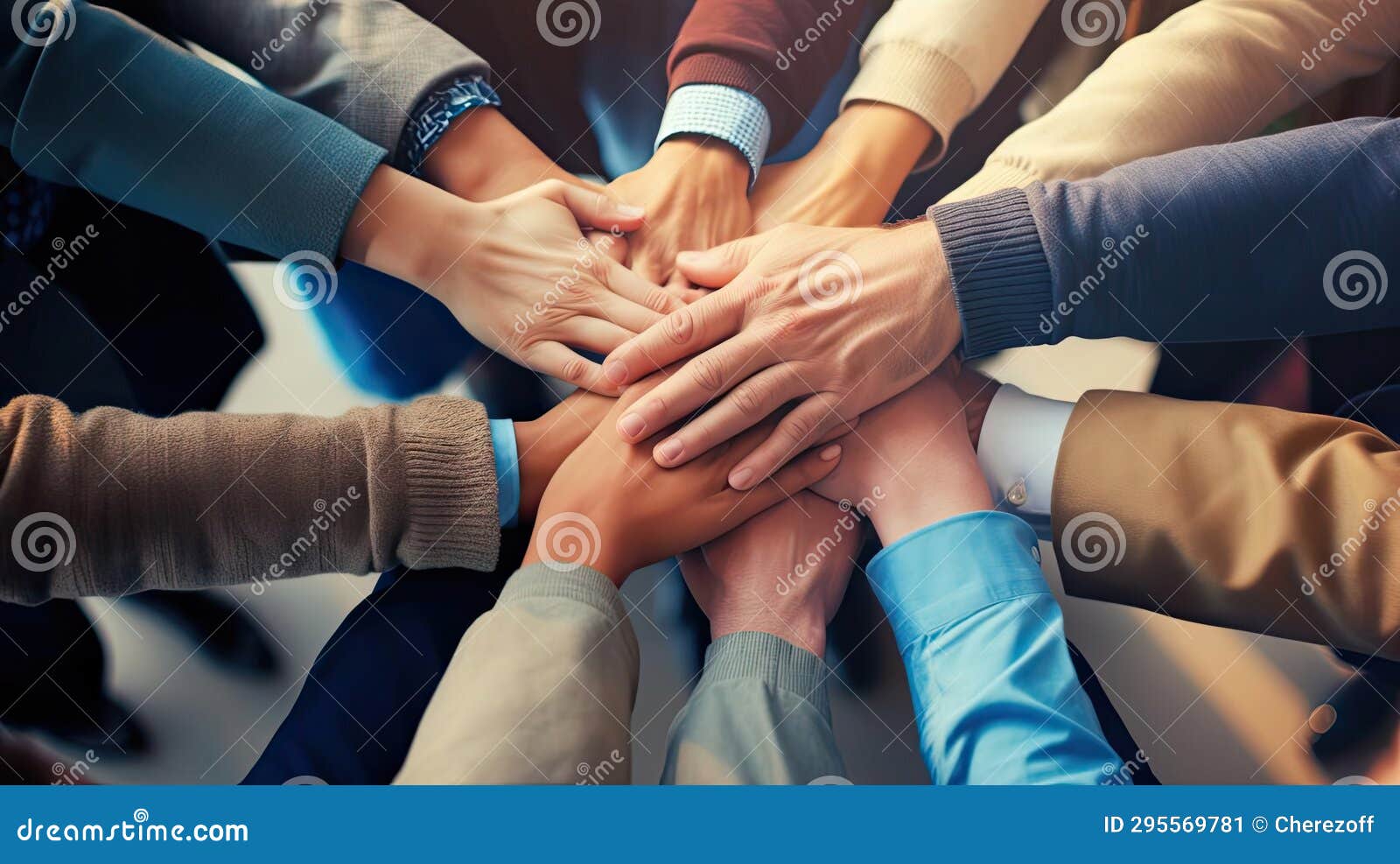 A Team of Colleagues Hugging Each Other Stock Image - Image of group ...