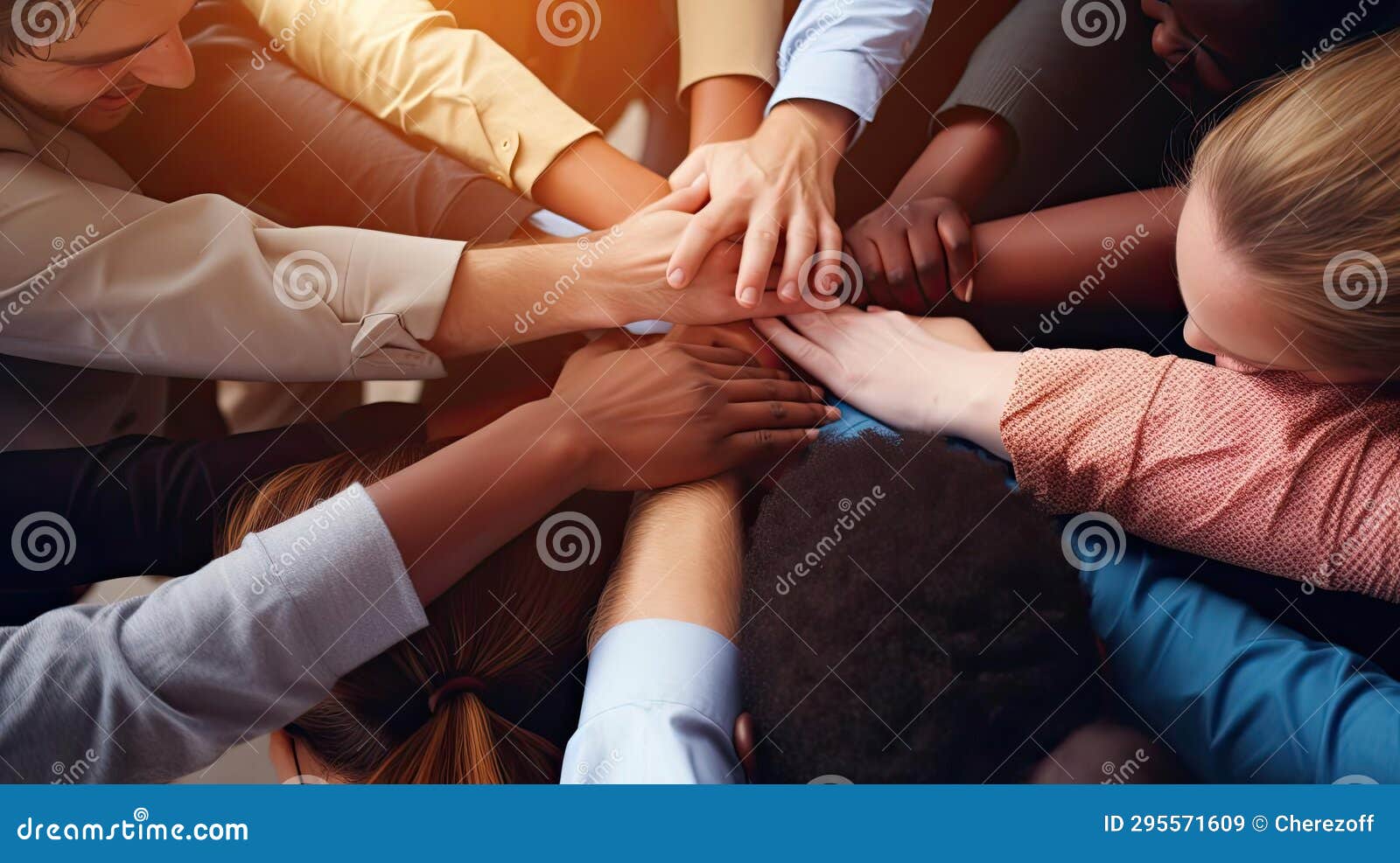 A Team of Colleagues Hugging Each Other Stock Image - Image of campus ...