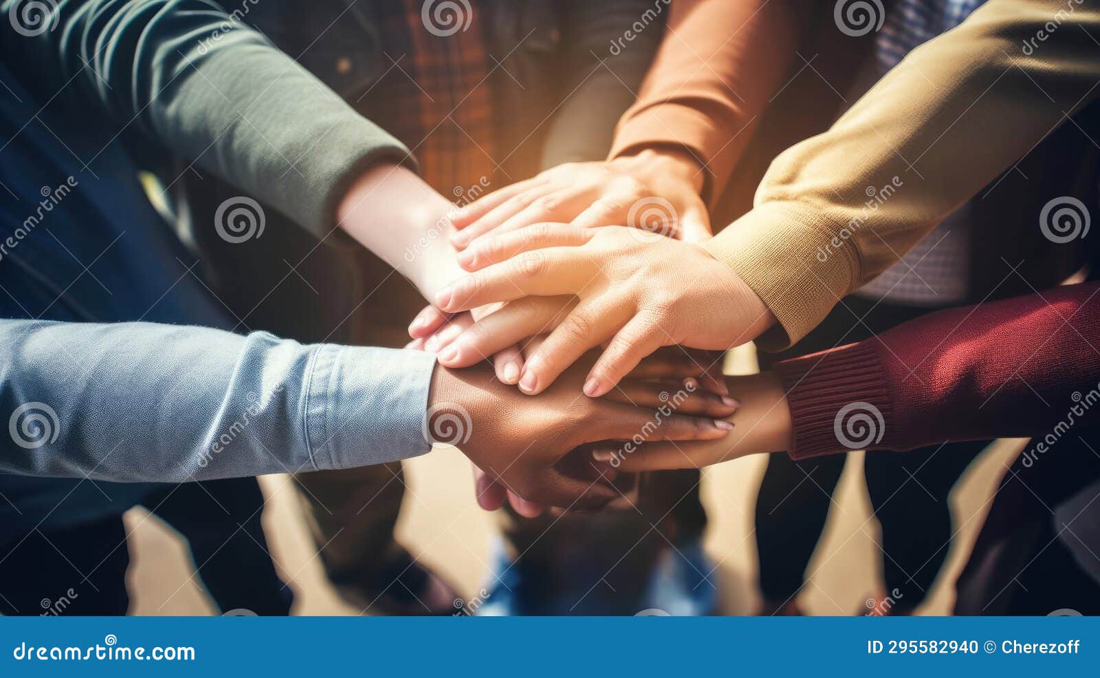 A Team of Colleagues Hugging Each Other Stock Photo - Image of ...