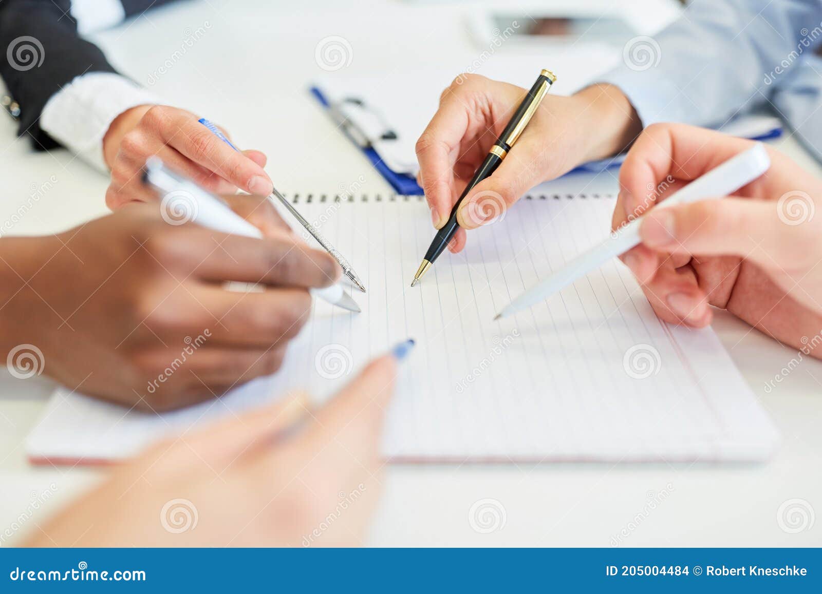 Team Colleagues Take Notes Together Stock Photo - Image of people, hand ...