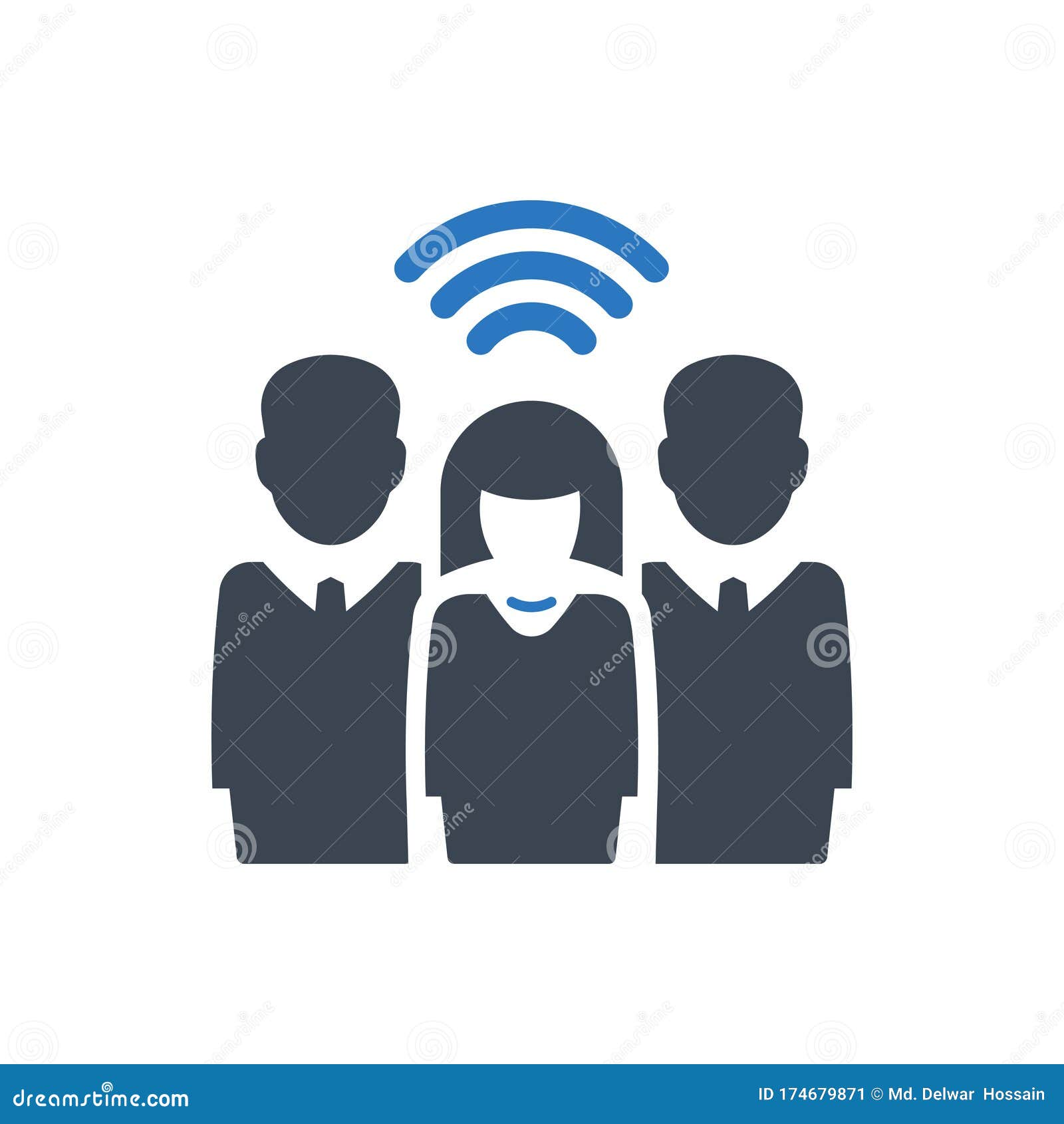 Team communication icon stock vector. Illustration of interaction ...