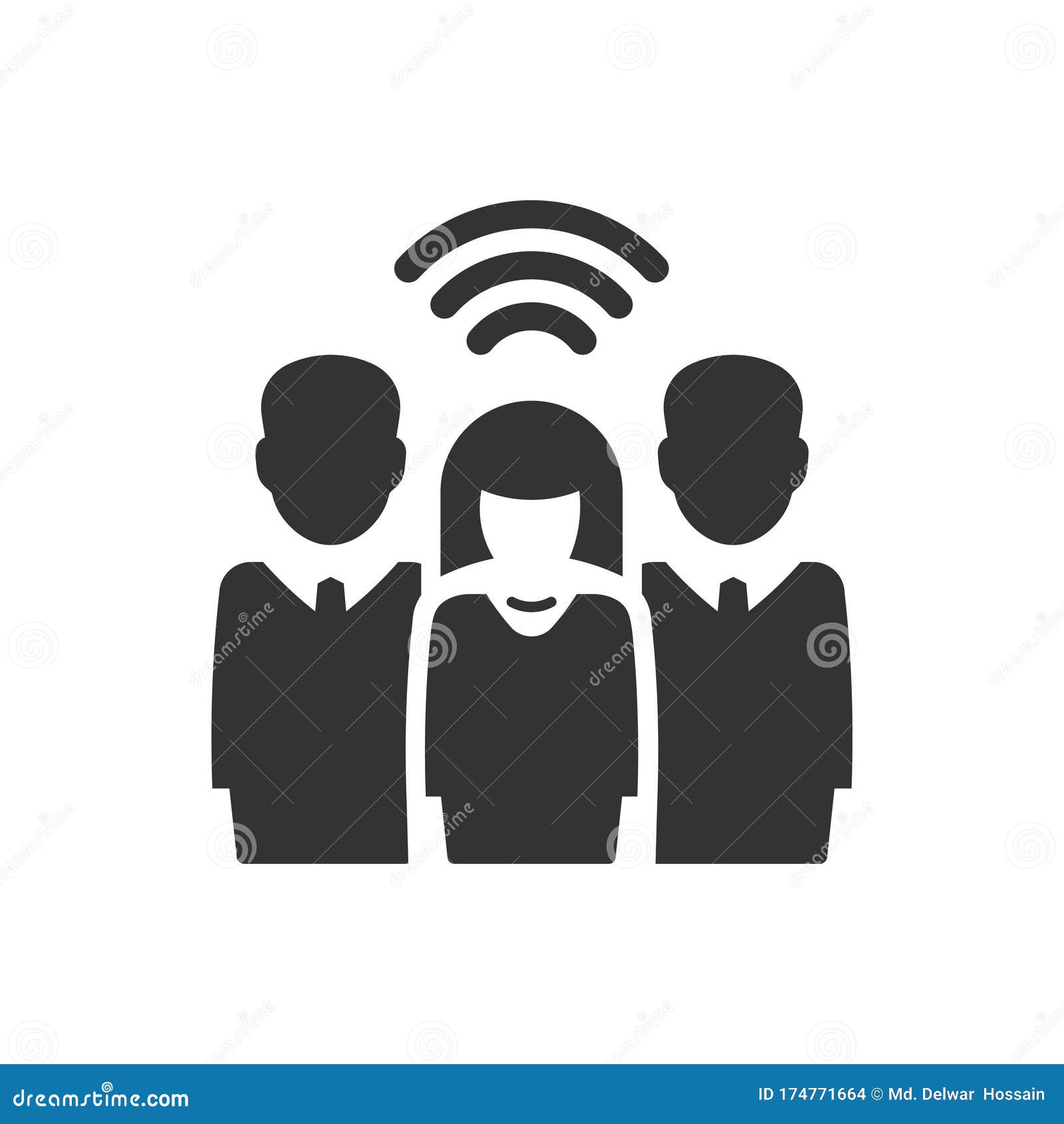 Team communication icon stock vector. Illustration of connection ...