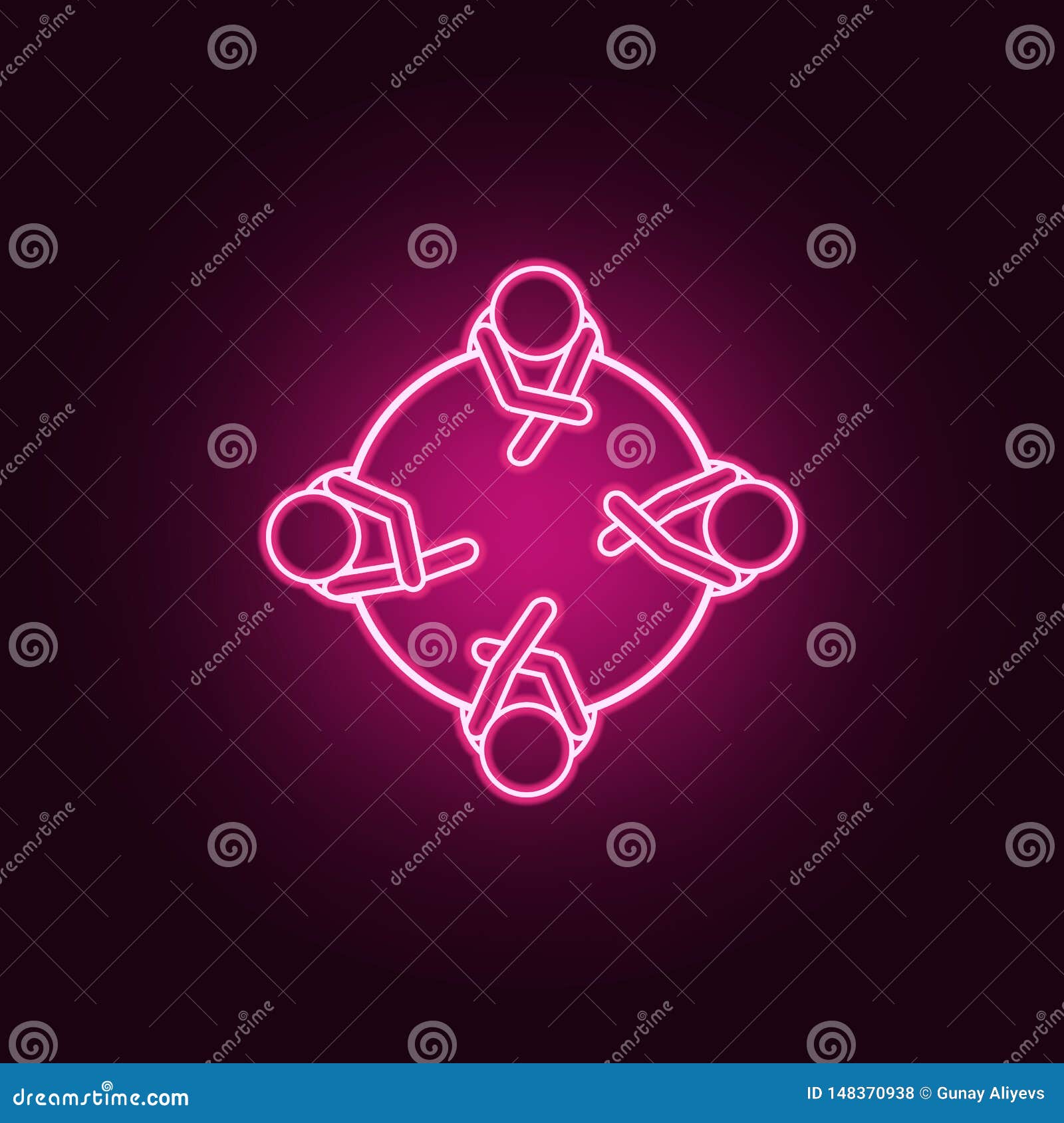 Team Communication Neon Icon. Elements of Team Work Set Stock ...