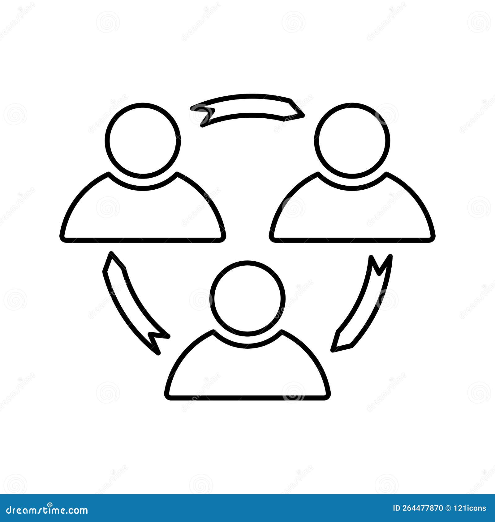Team Communication Outline Icon. Line Art Vector Stock Illustration ...