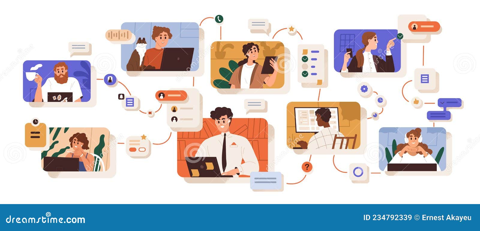 Team Communication and Project Management Concept. Cooperation ...