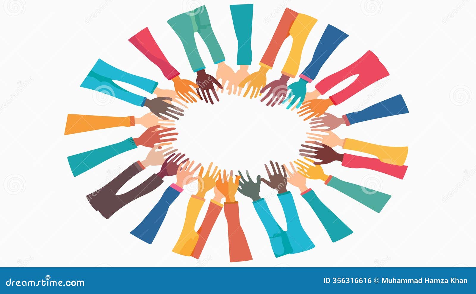 Team Community Support: Hands Reaching Together for Help Stock Vector ...