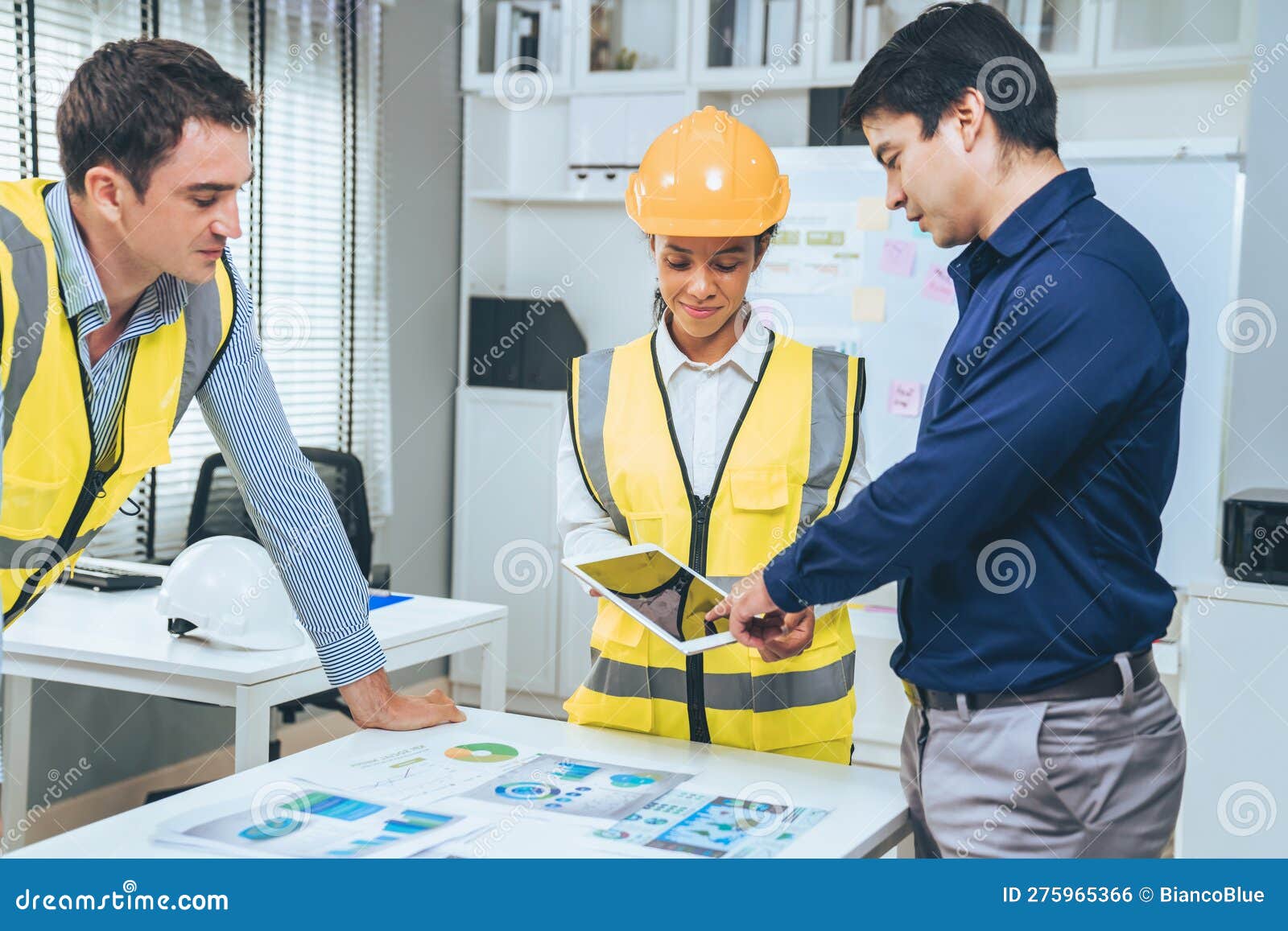 A Team of Competent Engineers Discussing with the Investor in the Office. Stock Photo - Image of ...