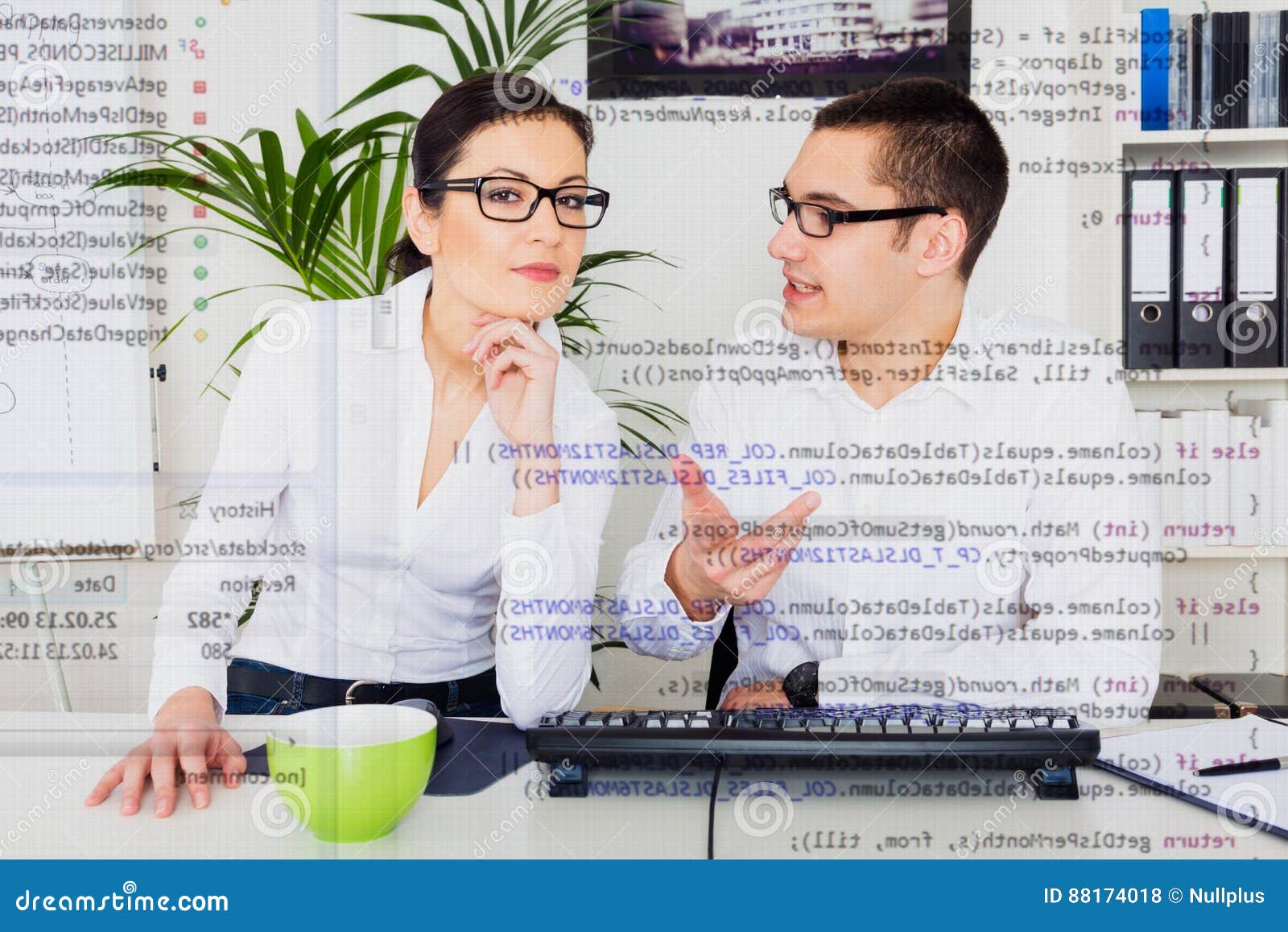Team of Computer Programmers Analyzing Code Stock Photo - Image of ...