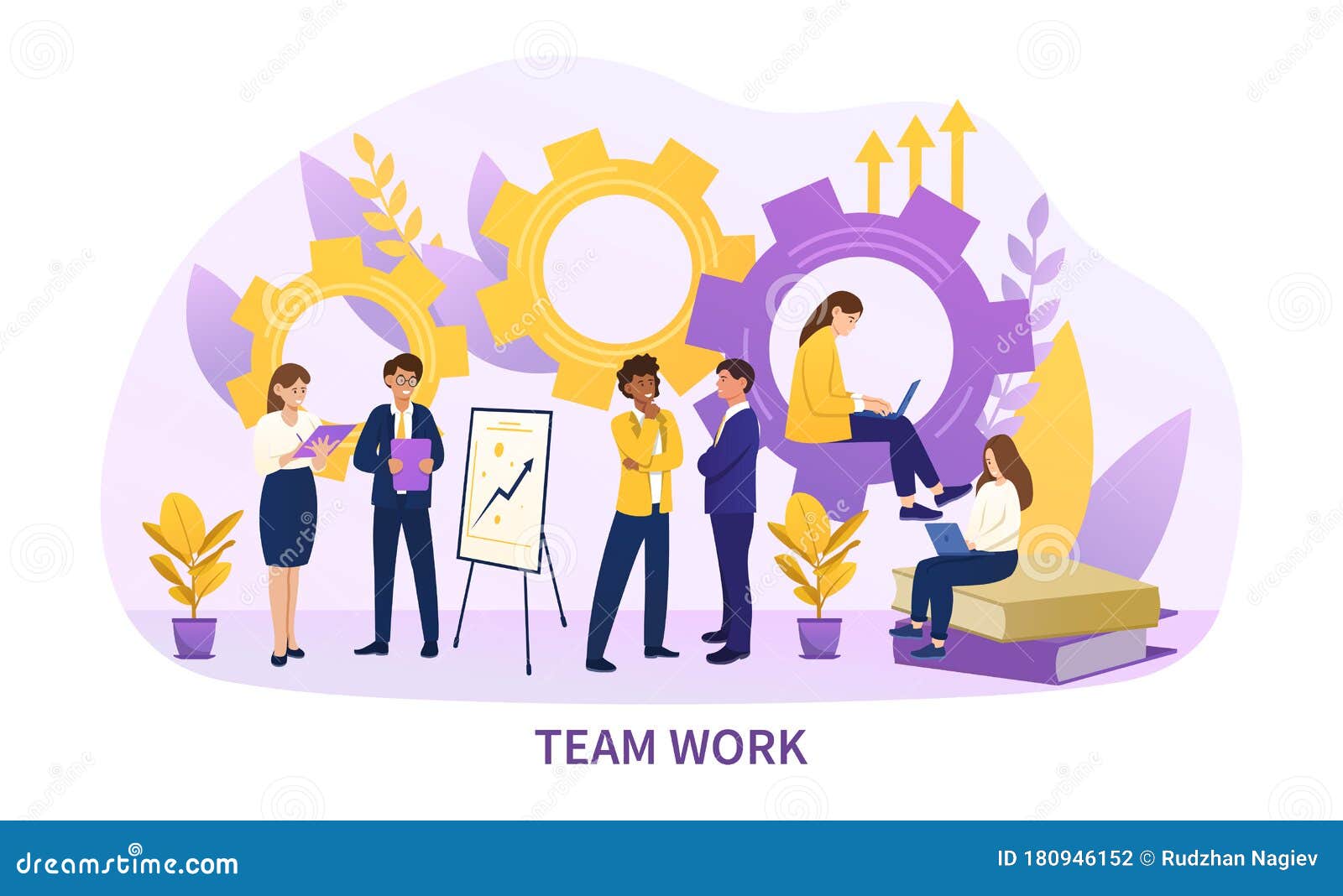 Team Concept with Diverse Colleagues Stock Vector - Illustration of ...