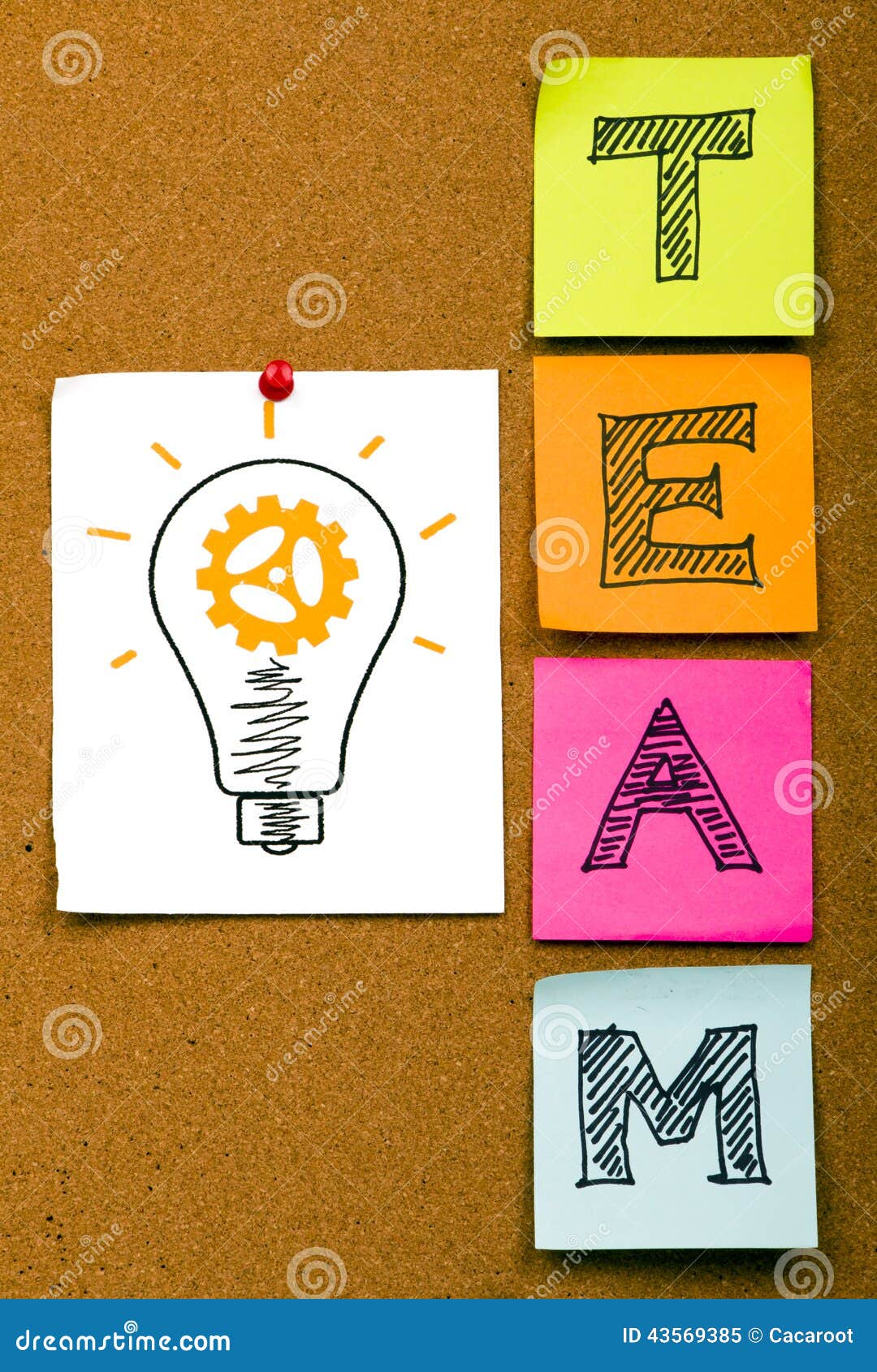 Team Concept with Idea Light Bulb Stock Image - Image of motivation ...