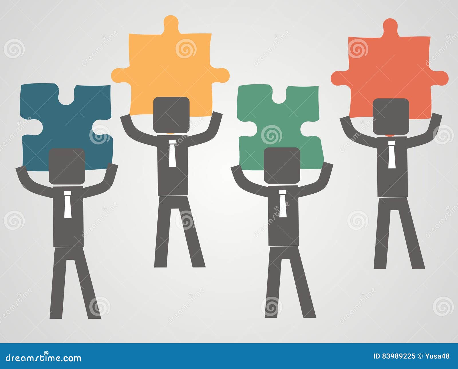 Team Concept - People Pick Up Puzzles Stock Vector - Illustration of ...