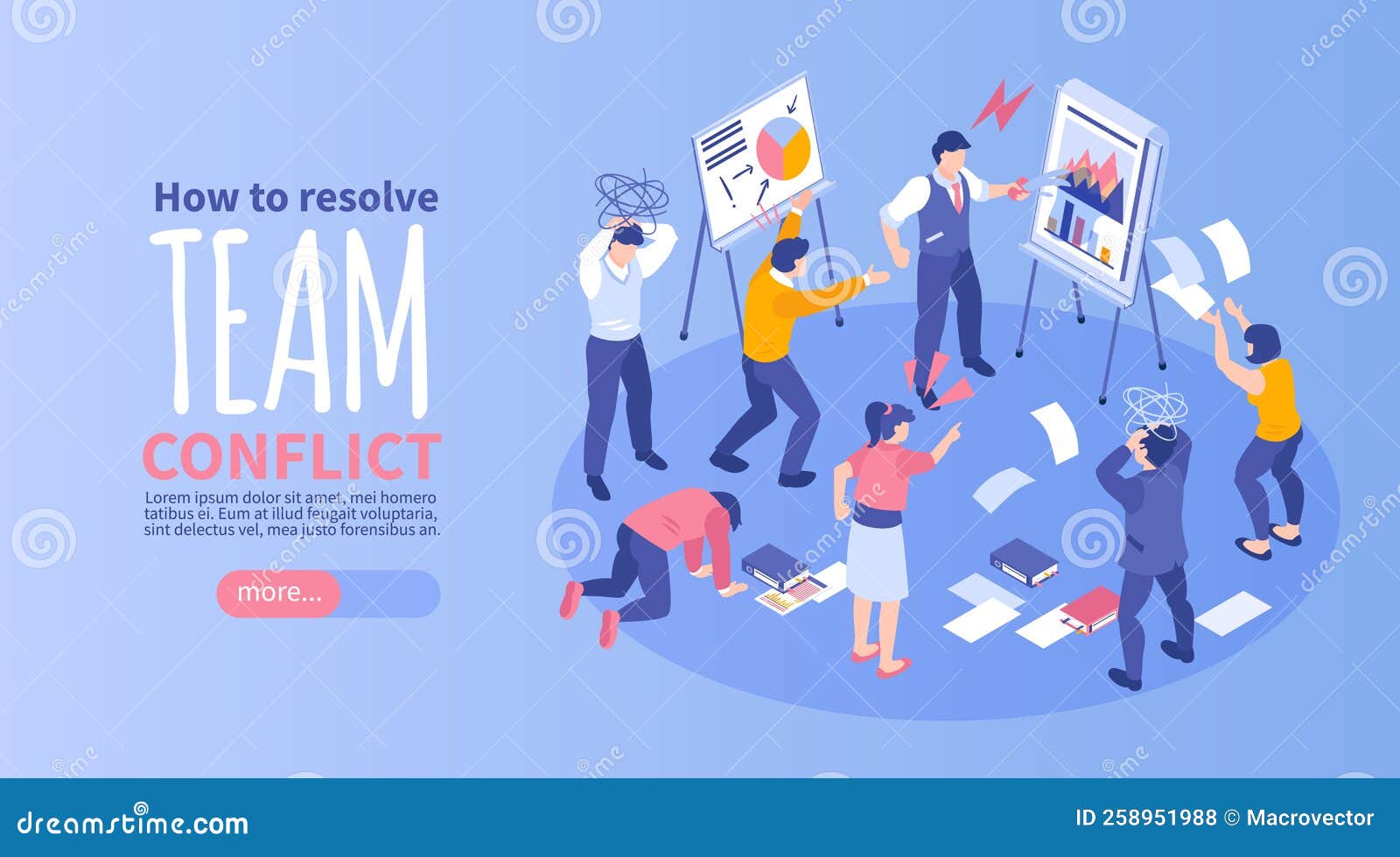 Team Conflict Banner stock vector. Illustration of team - 258951988