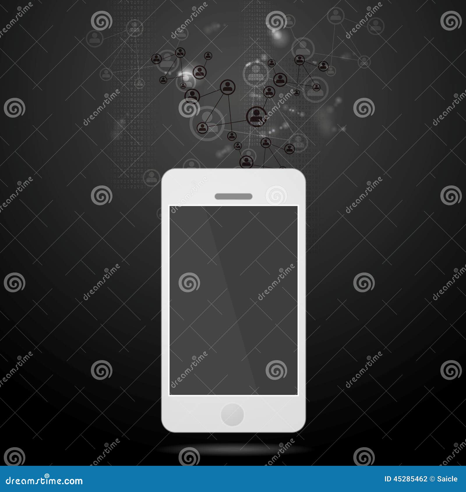 Team Connect Abstract Background with Mobile Phone Stock Vector ...