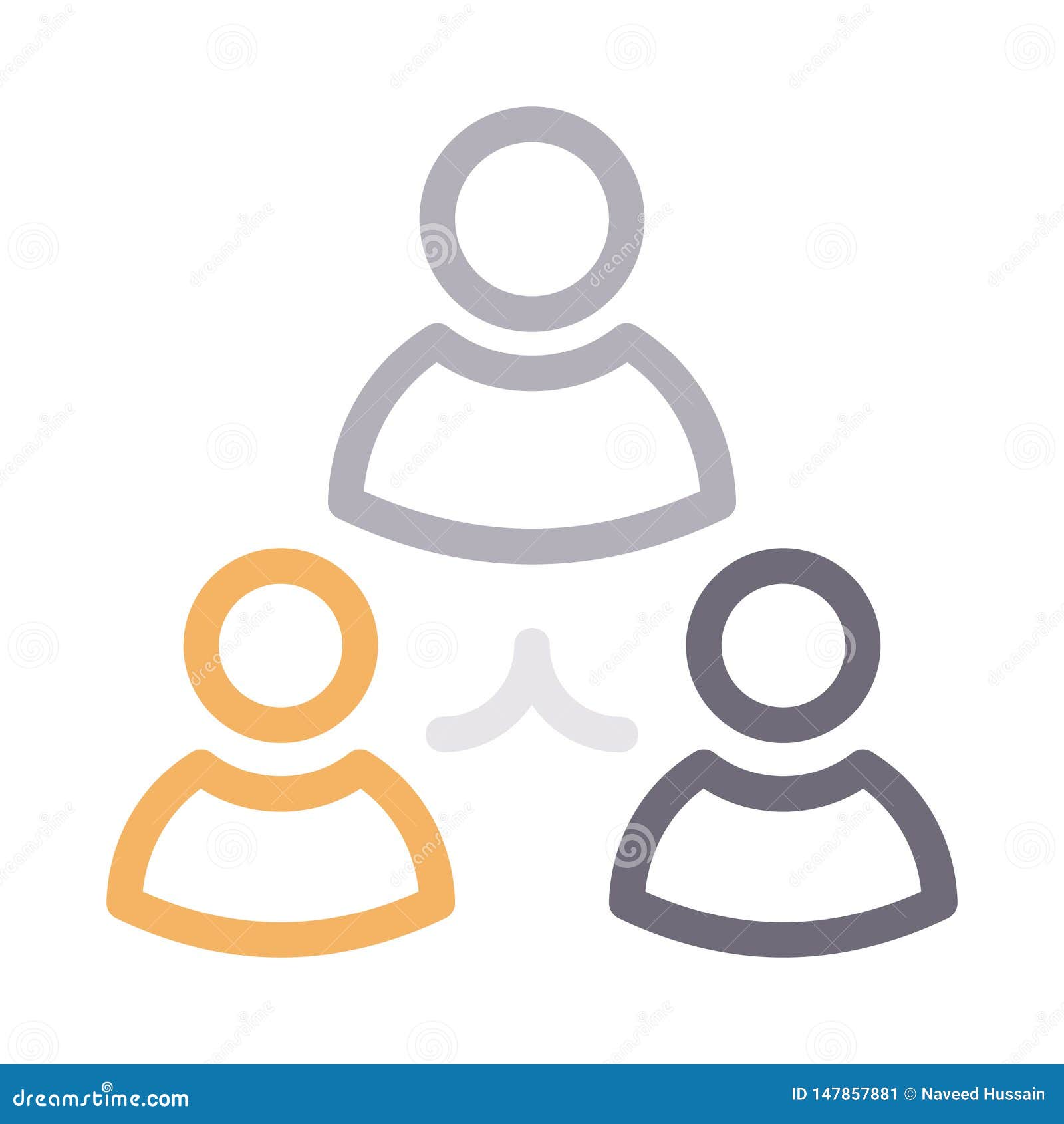 Team Connection Thin Color Line Vector Icon Stock Vector - Illustration ...