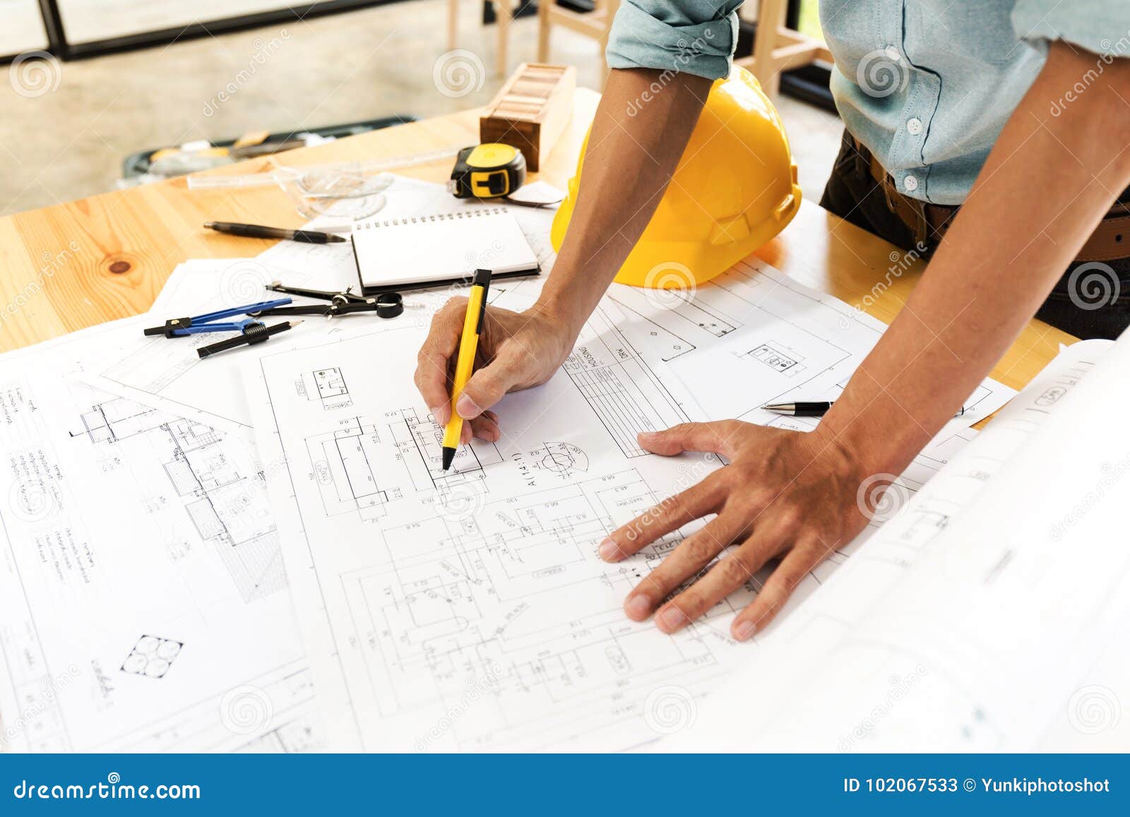 Team of Construction Engineer Working Hard. Stock Image - Image of ...