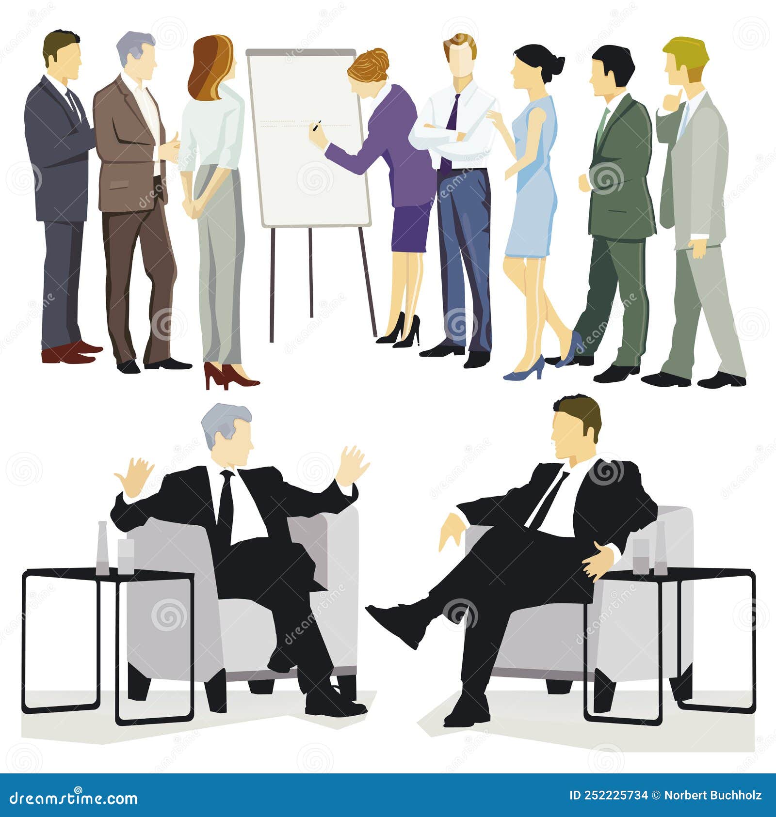 Team Consultation, Business Meeting Illustration Stock Vector ...