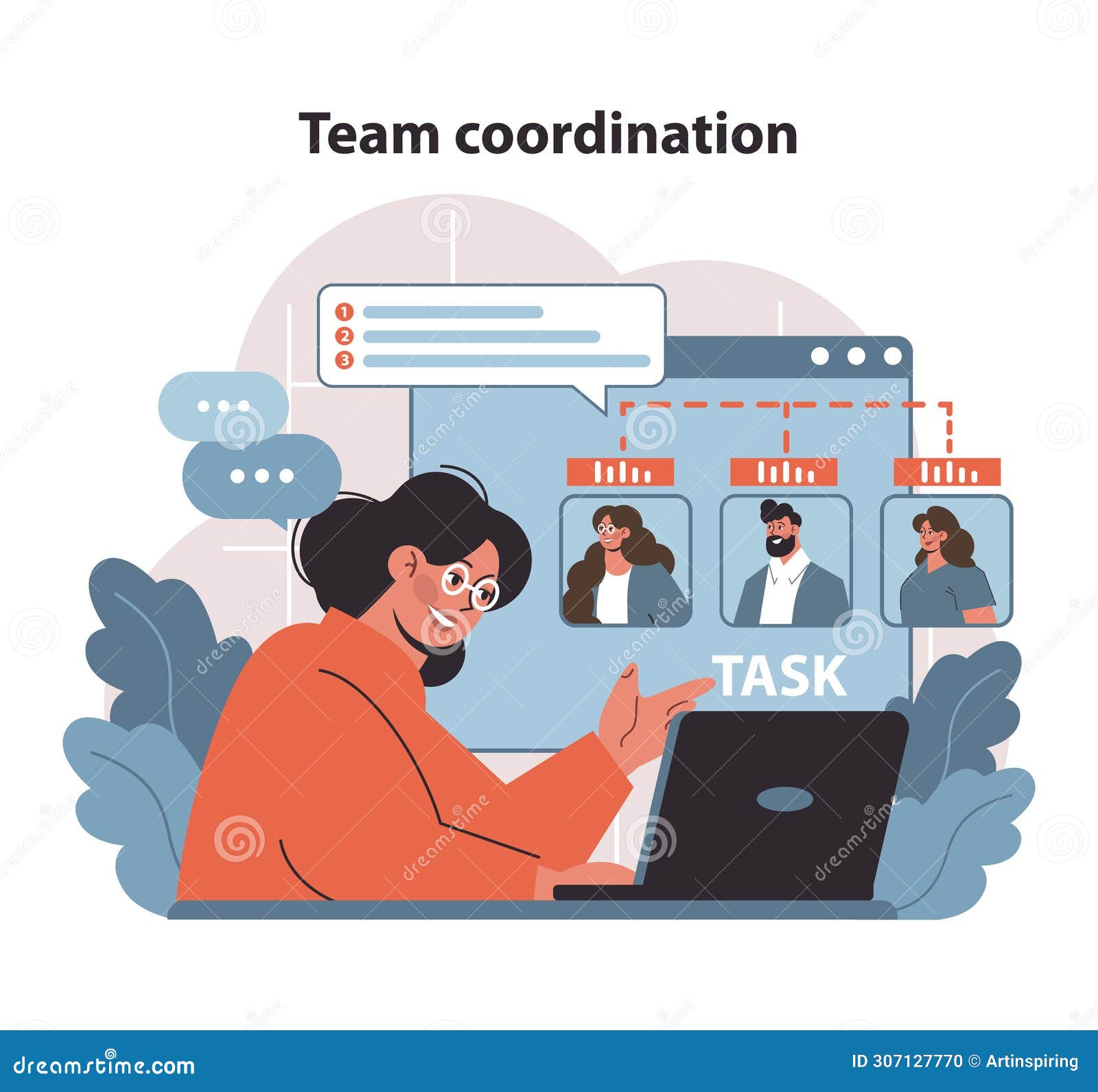 Team Coordination and Task Management. Project Leader Orchestrates Team ...