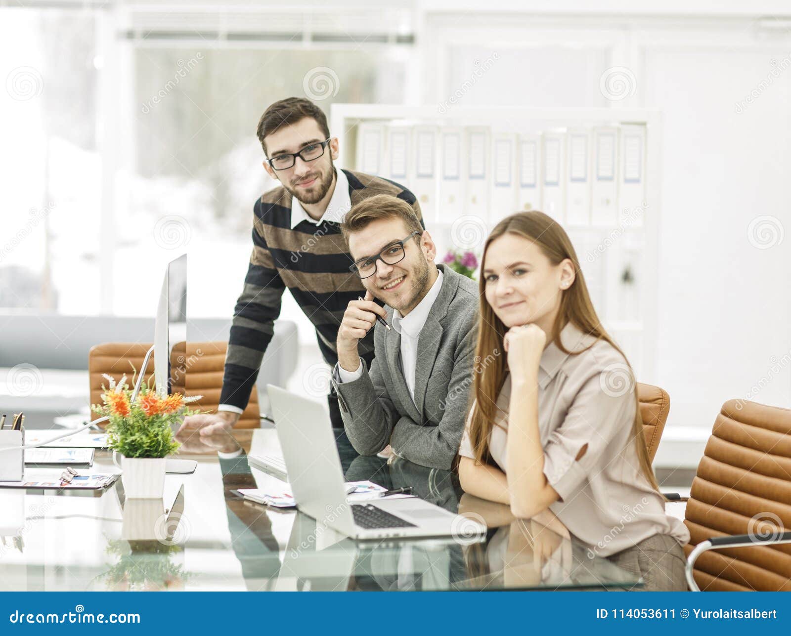 Team of Professional Copywriters Working on a New Advertising Project ...