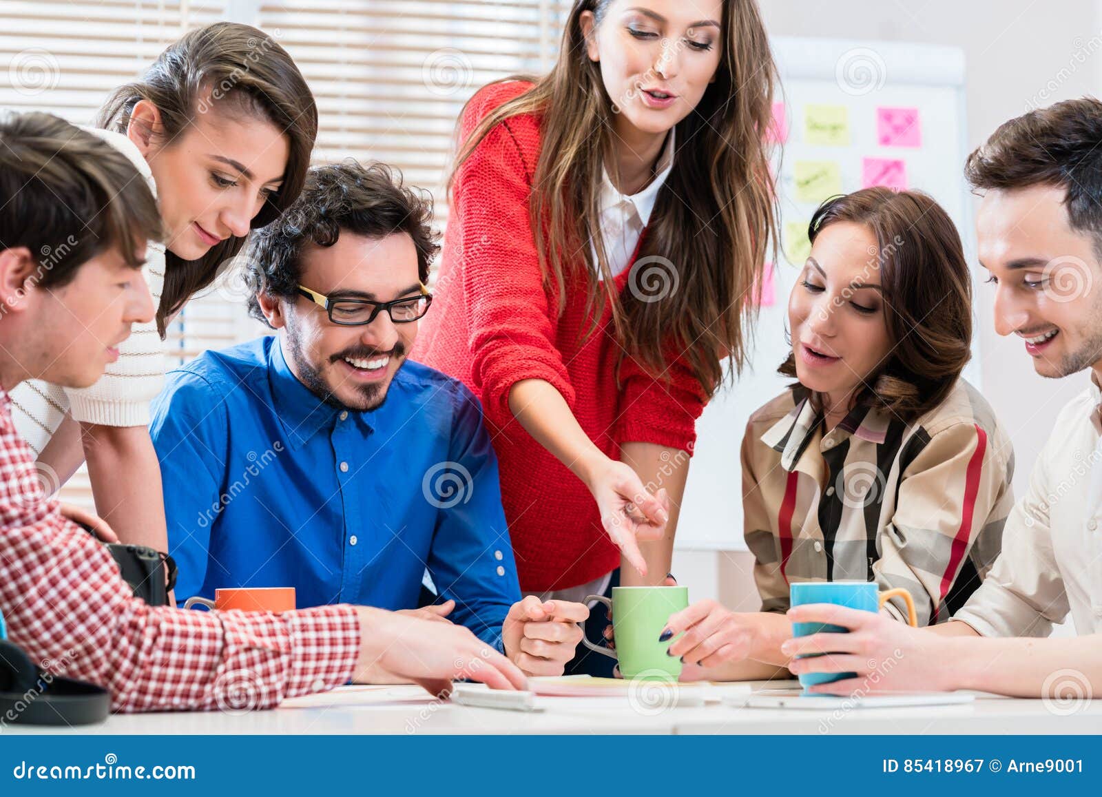 Team in Creative Agency Discussing in Meeting Stock Image - Image of ...